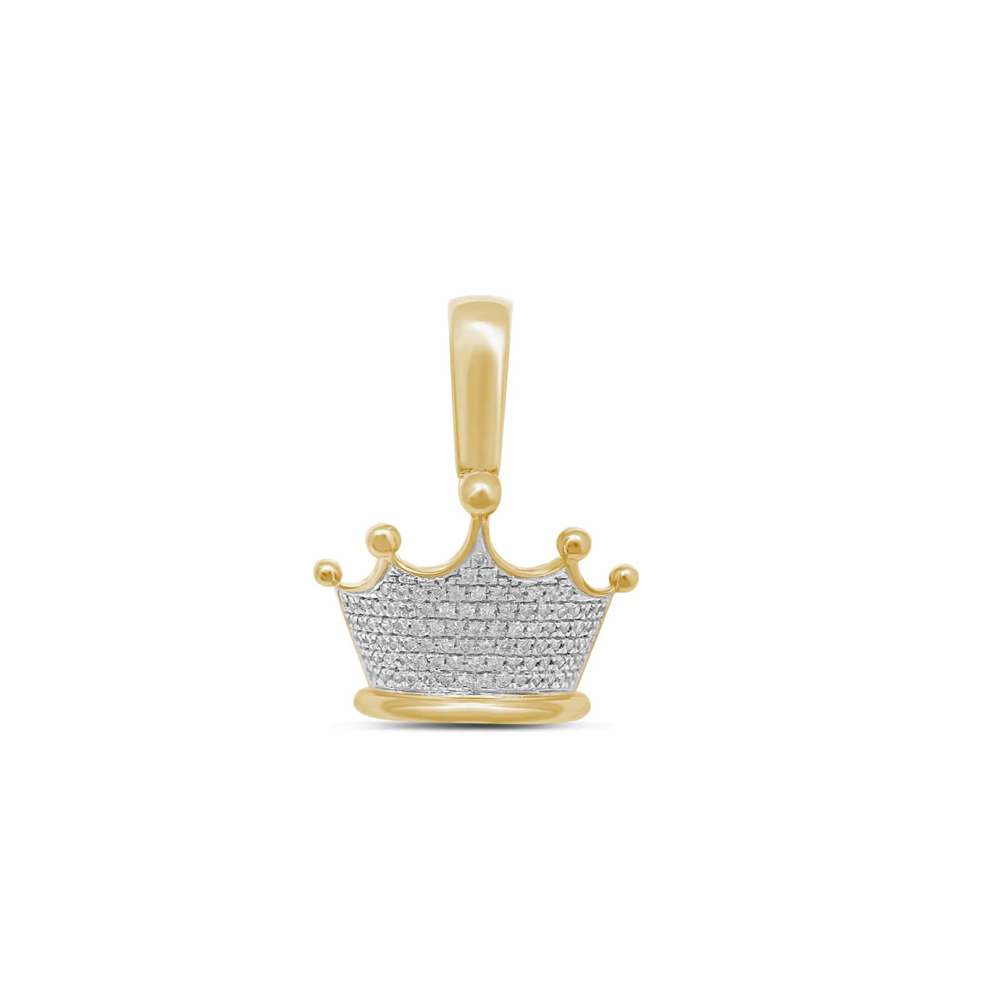 Men’s Diamond Crown Charm in 10K Yellow Gold (1/4 ct. tw.)