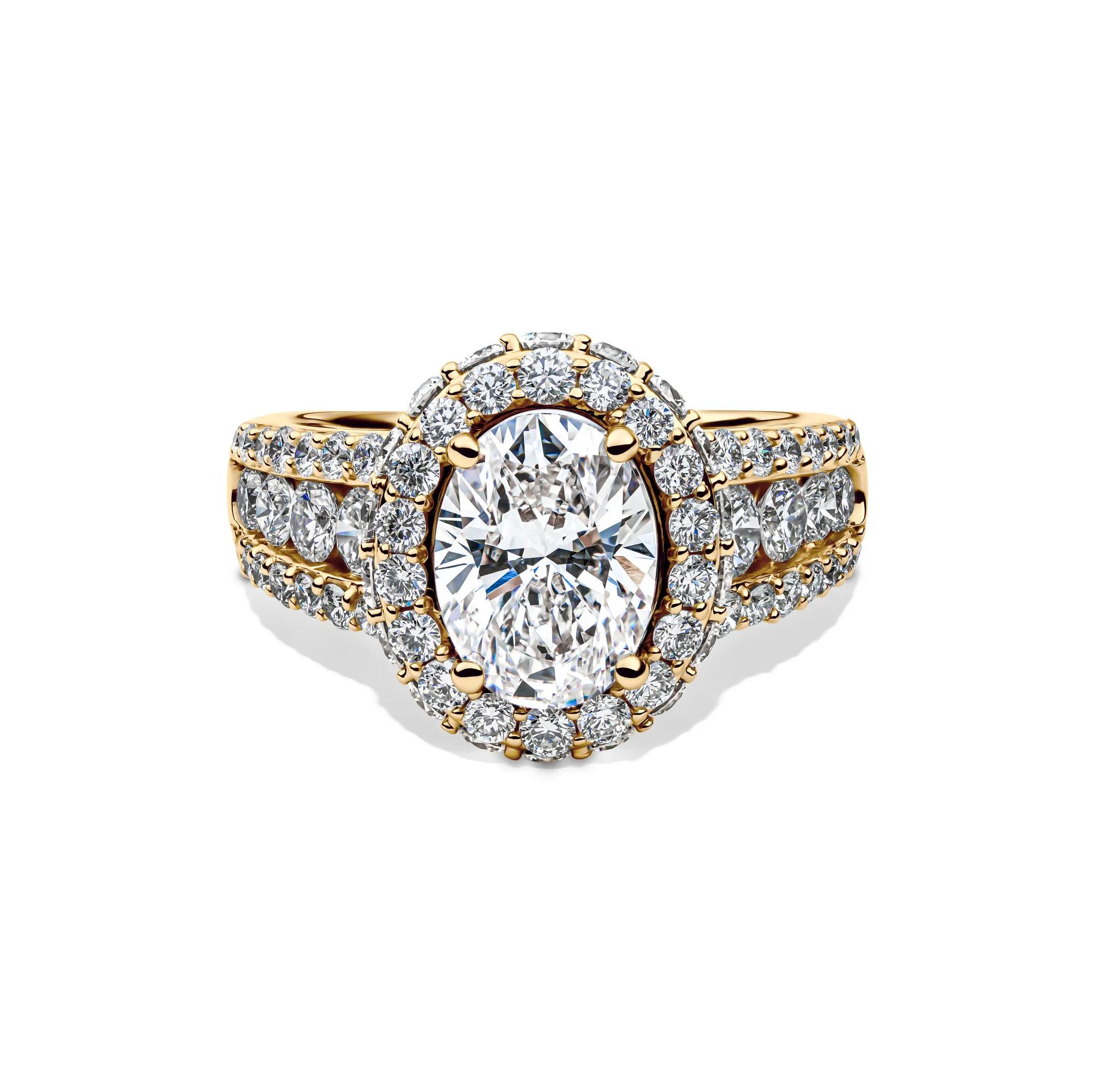 Helzberg Lab Grown Diamonds Lab Grown Diamond Oval Halo Engagement Ring