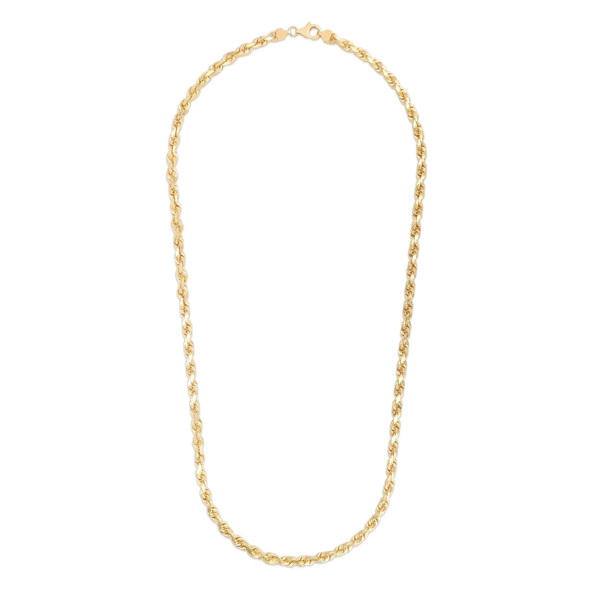 Diamond-Cut Solid Rope Chain in 14K Yellow Gold