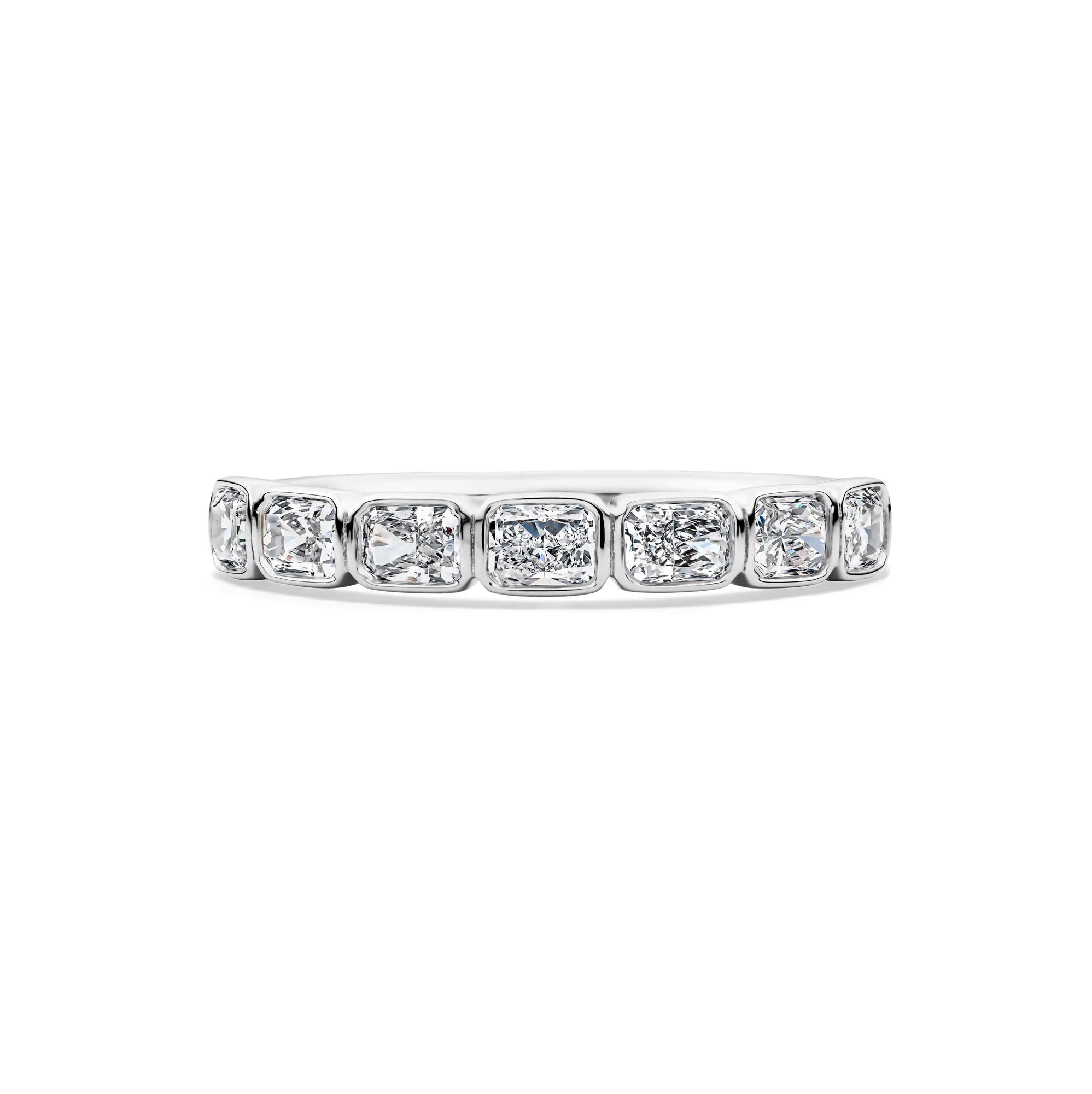 Lab Grown Diamond Radiant-Cut Bezel-Set Anniversary Band in 10K Gold
