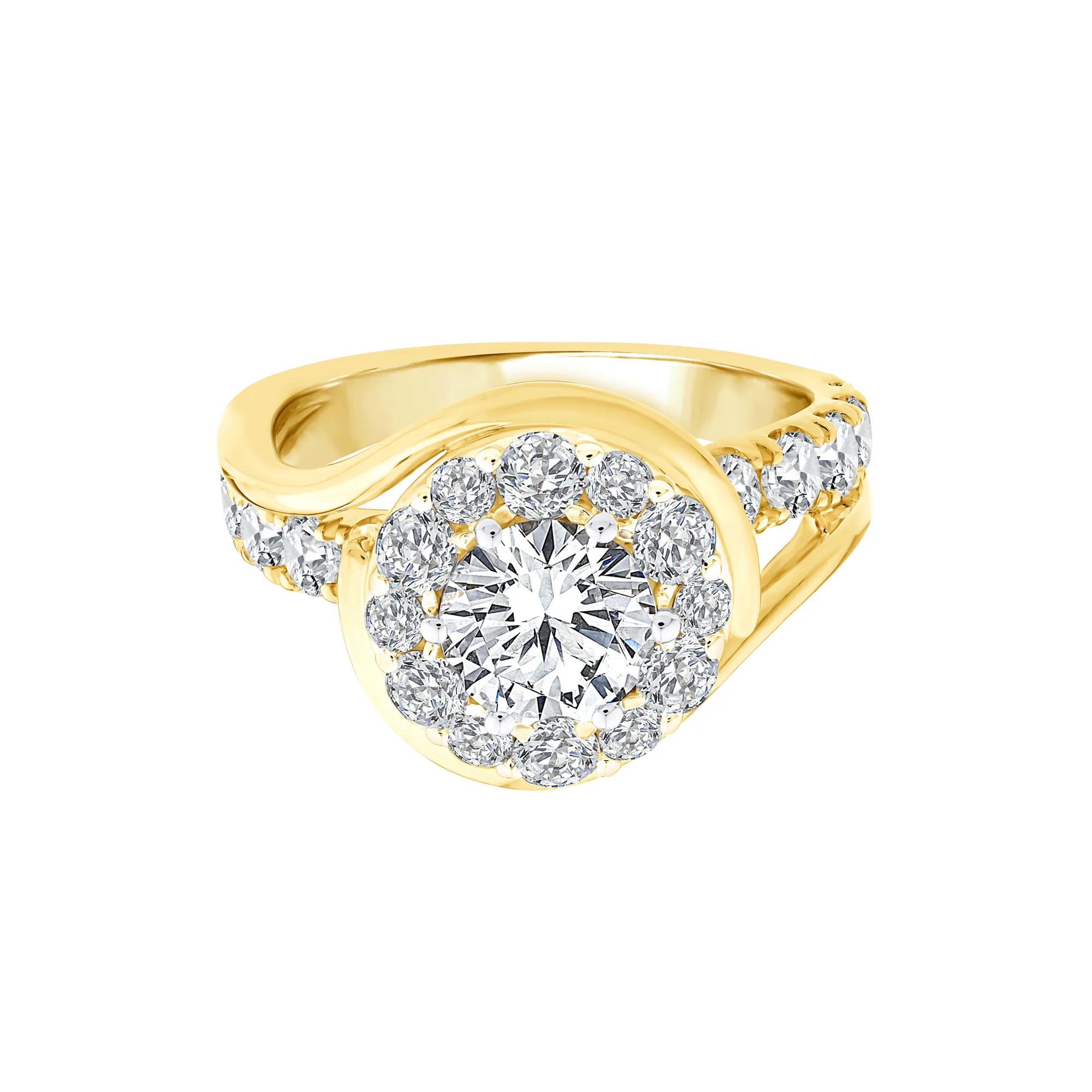 Lab Grown Diamond Engagement Ring in 10K Yellow Gold (3 ct. tw.)