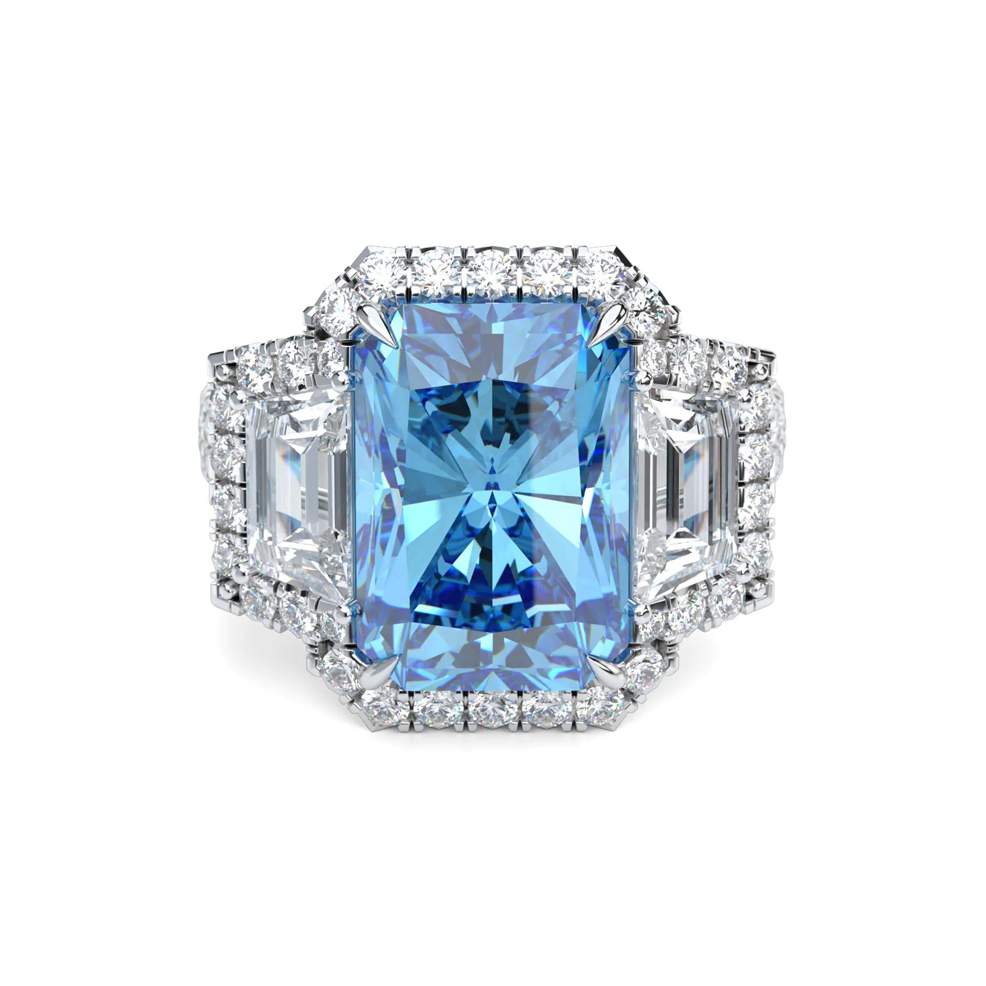 Helzberg Lab Grown Diamonds Blue Diamond Center Engagement Ring