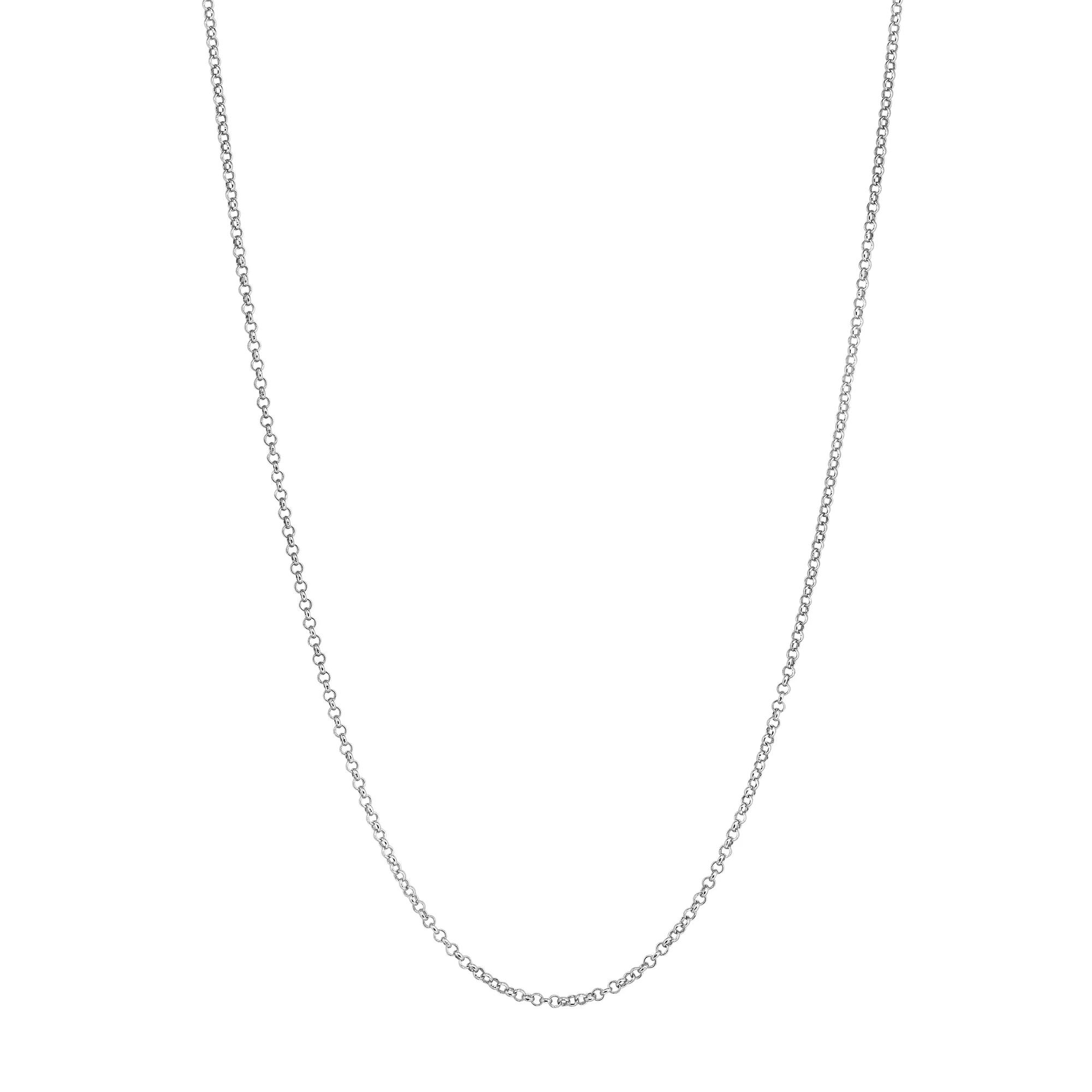Rolo Chain Necklace in Rhodium Sterling Silver