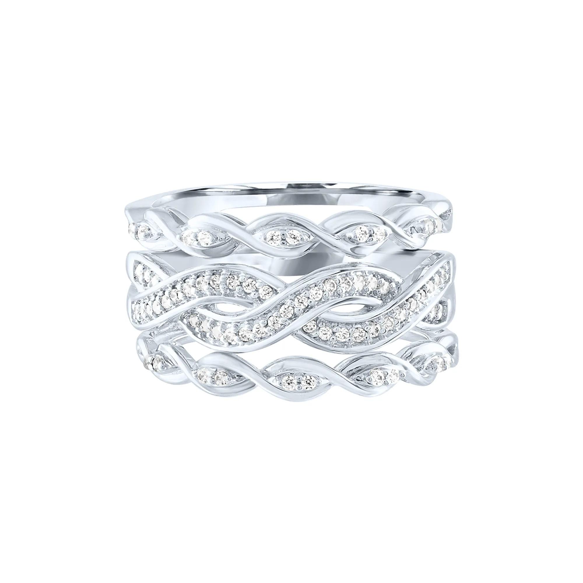 1/5 ct. tw. Diamond Twist Ring in Sterling Silver | Helzberg
