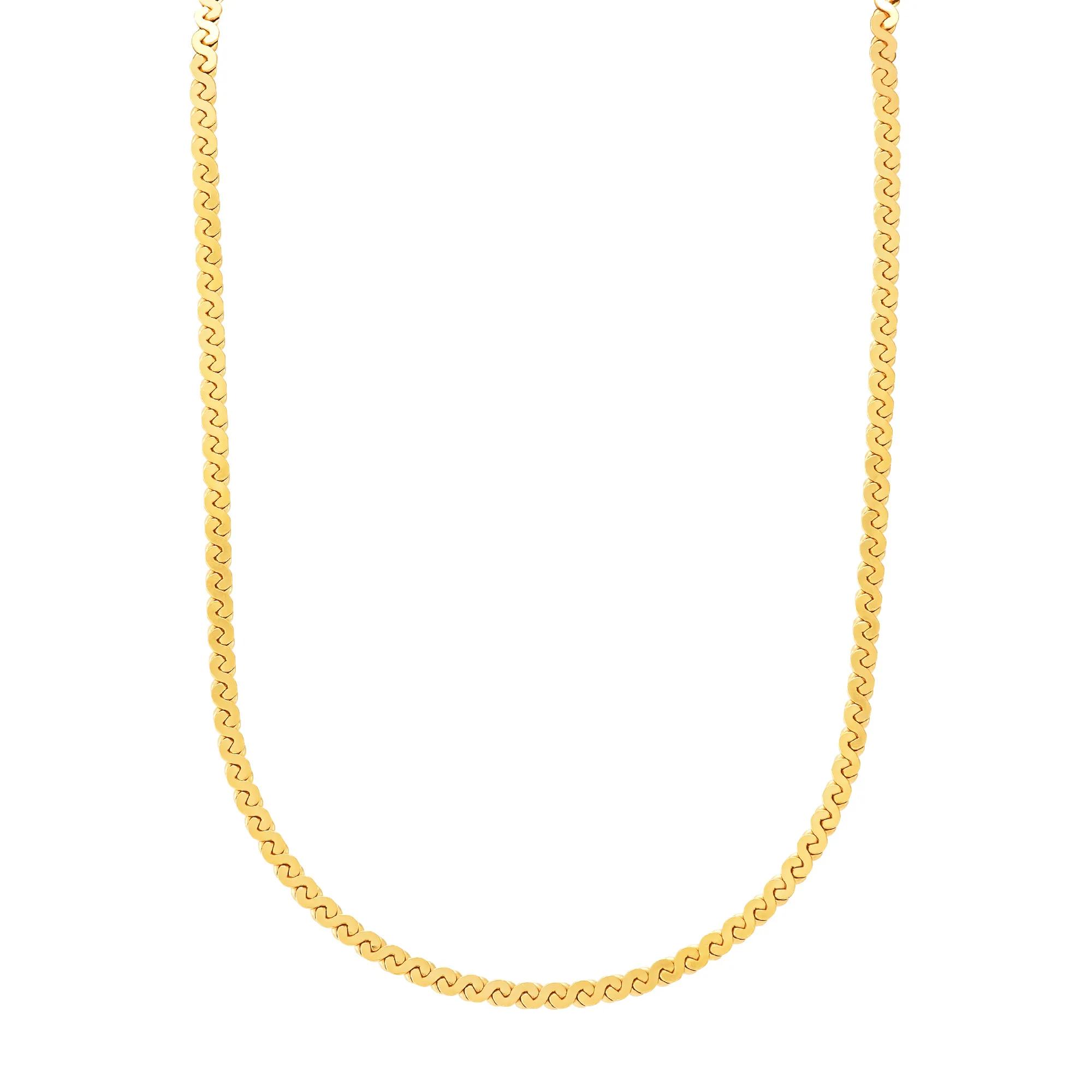 Scout & Lark Serpentine Chain Necklace in Vermeil, 1.8MM, 15"