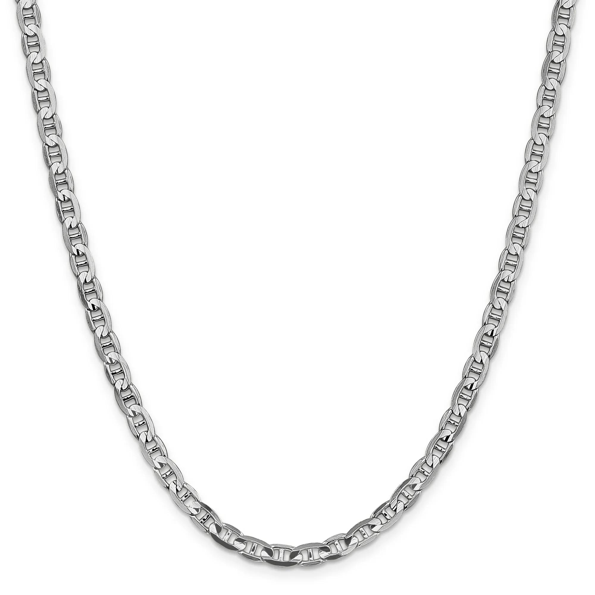 Solid Marine Link Chain in 14K White Gold