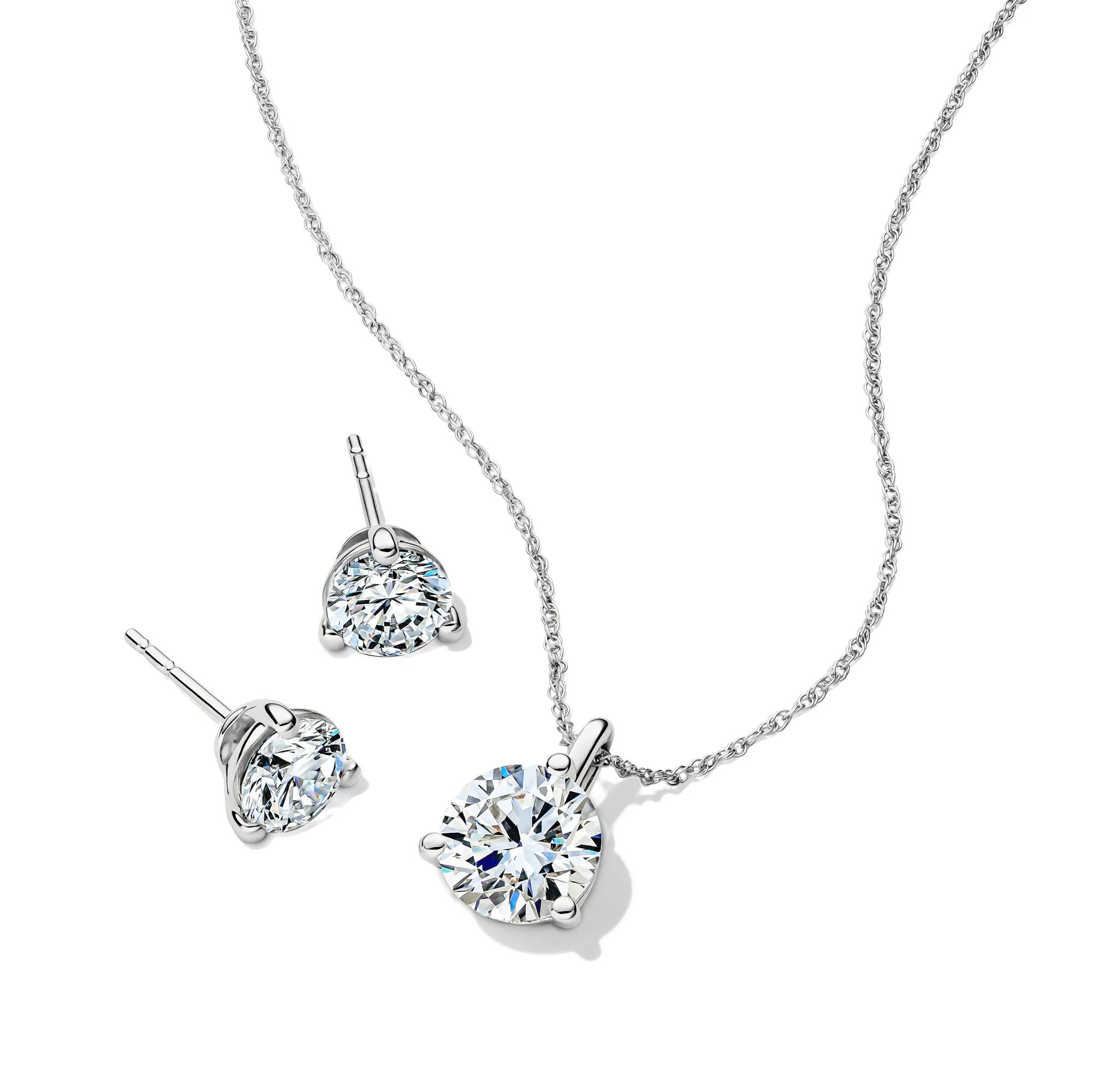 Helzberg Lab Grown Diamonds Pendant And Earring Box Set