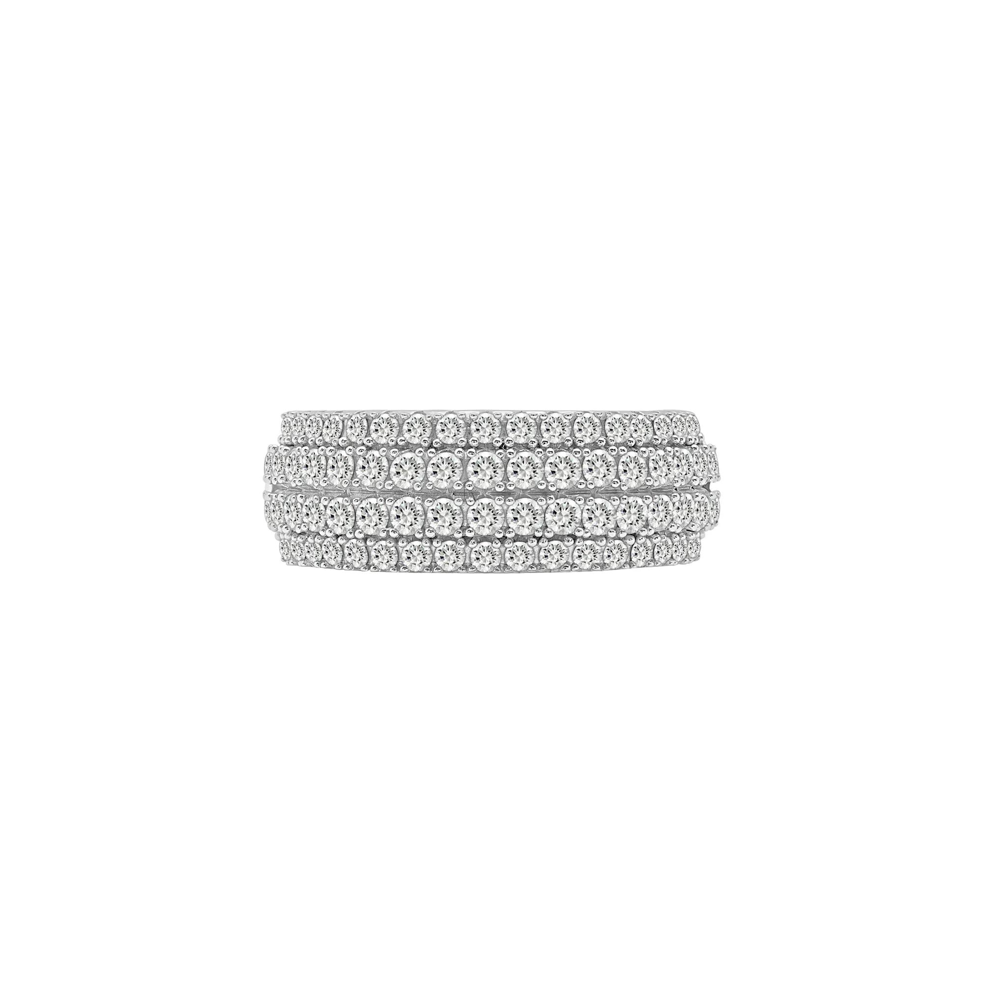 Diamond Multi-Row Band in 10K White Gold (1 ct. tw.)
