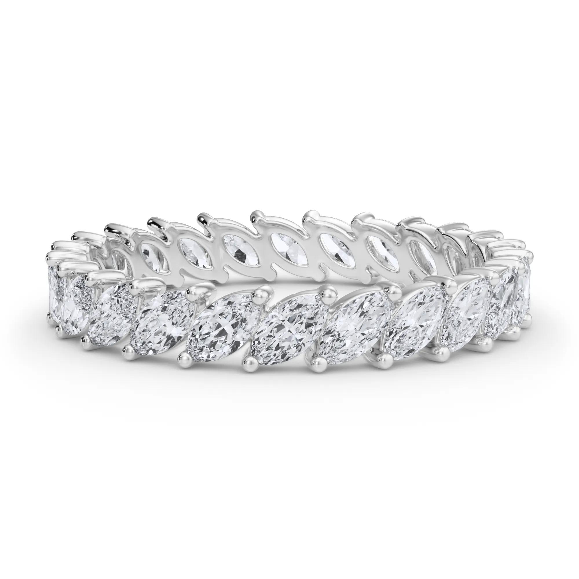 Marquise Diamond Slanted Eternity Band