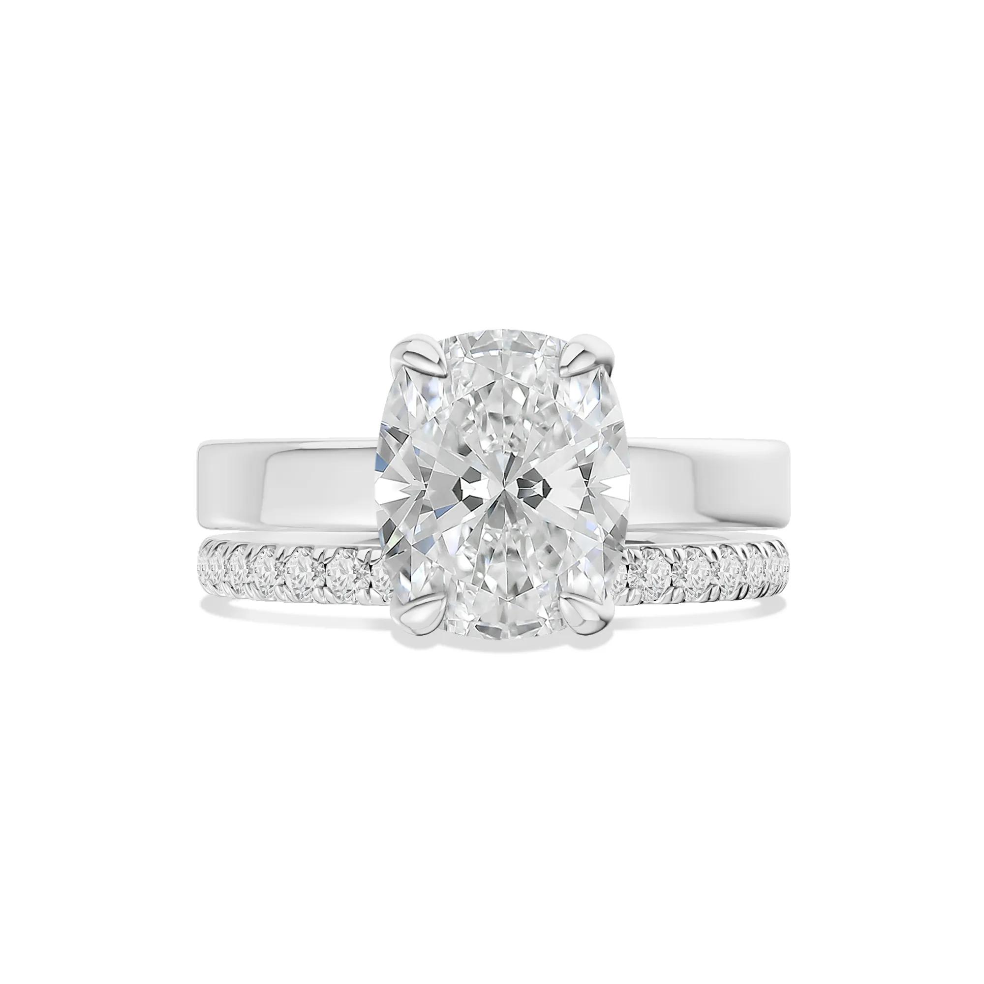 Lab Grown Diamond Elongated Cushion-Cut Engagement Ring