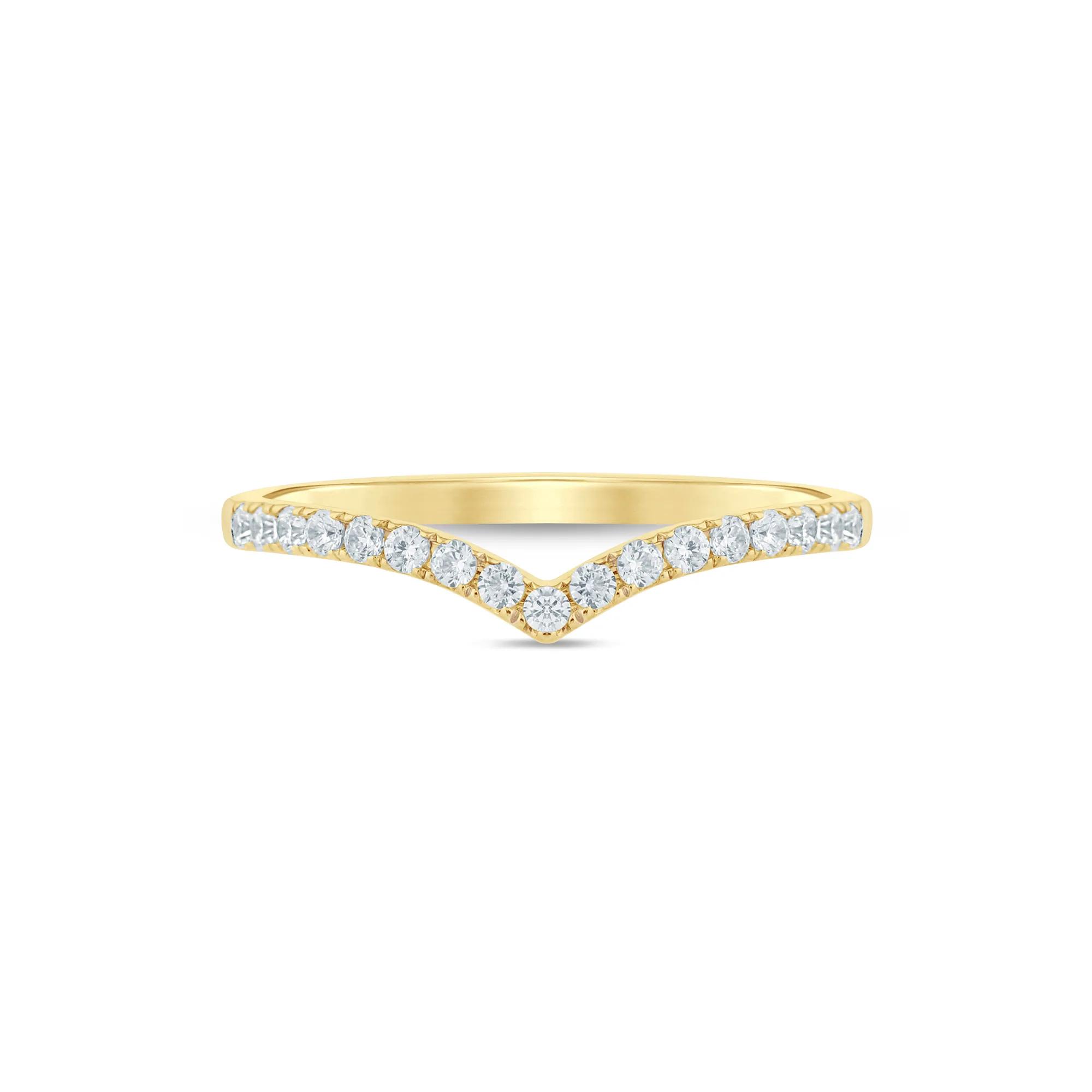 Diamond Contour Band in 14K Gold