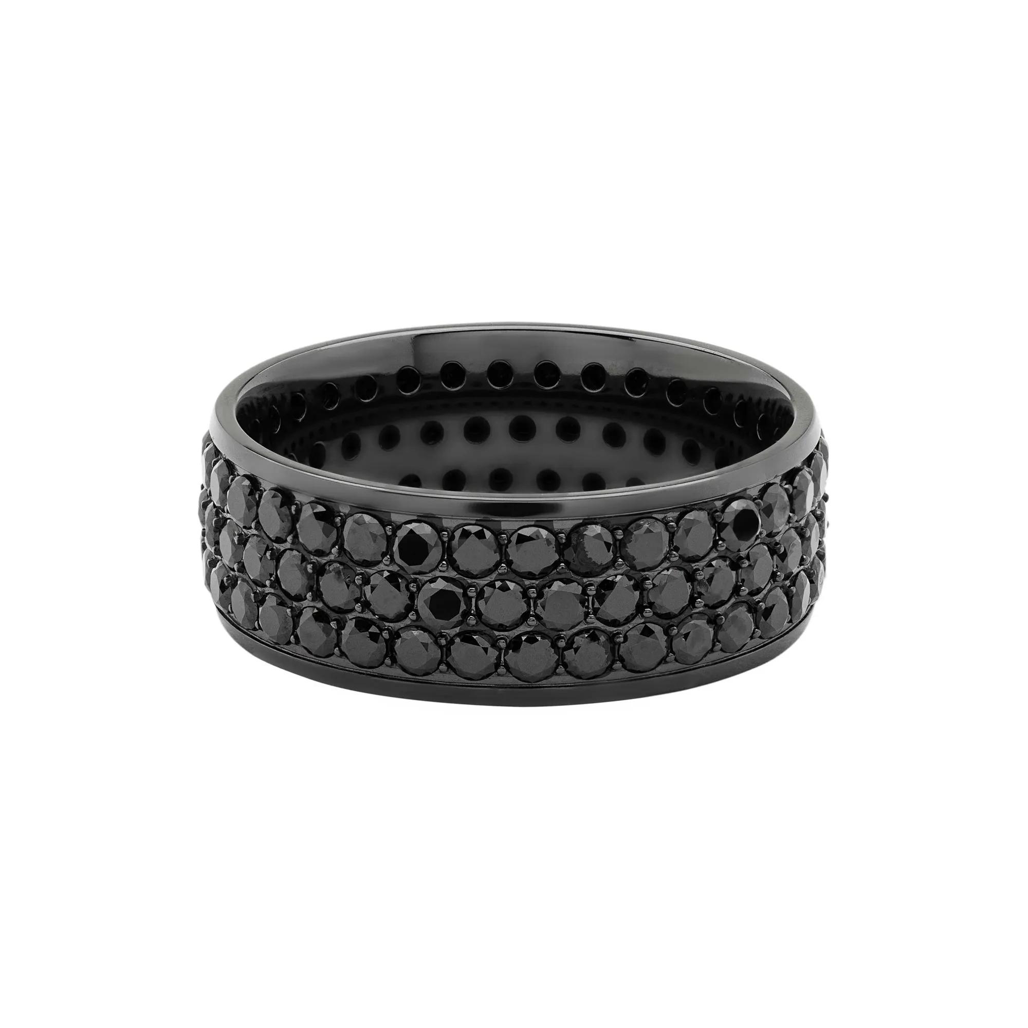 Lashbrook® Men's Black Diamond Multi-Row Eternity Band in Black Zirconium