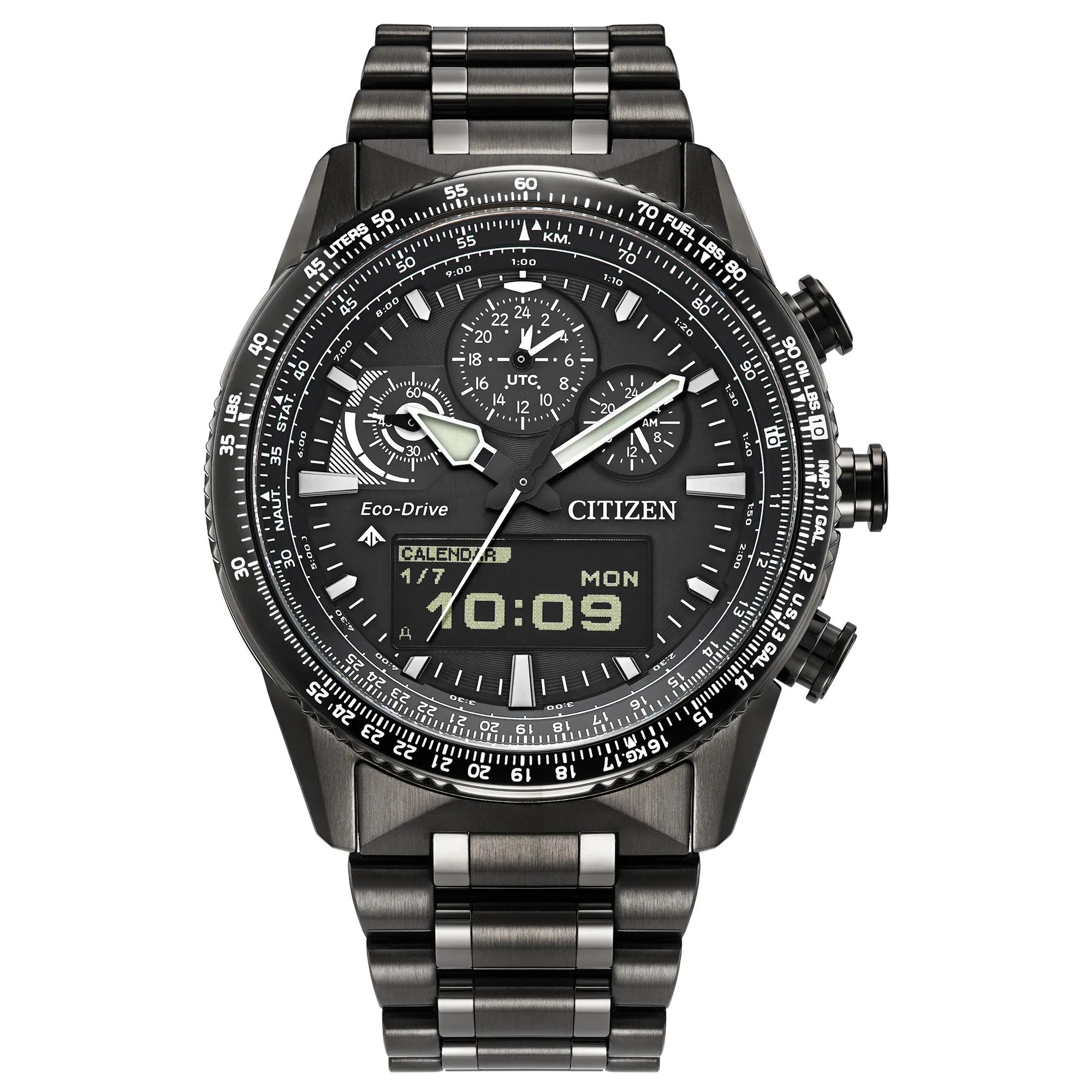 Citizen® Eco™ Men's Promaster Skyhawk Watch in Black-Toned Stainless Steel.