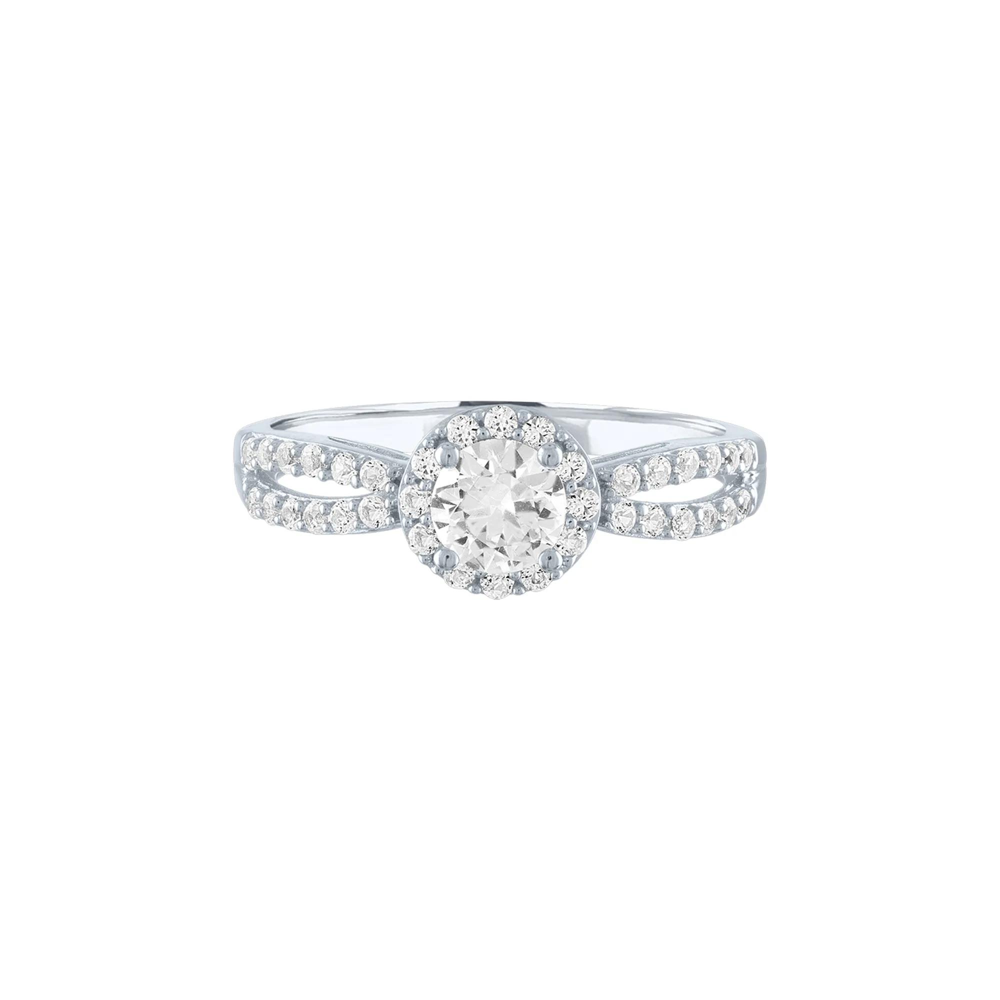 Lab Created White Sapphire Ring in Sterling Silver