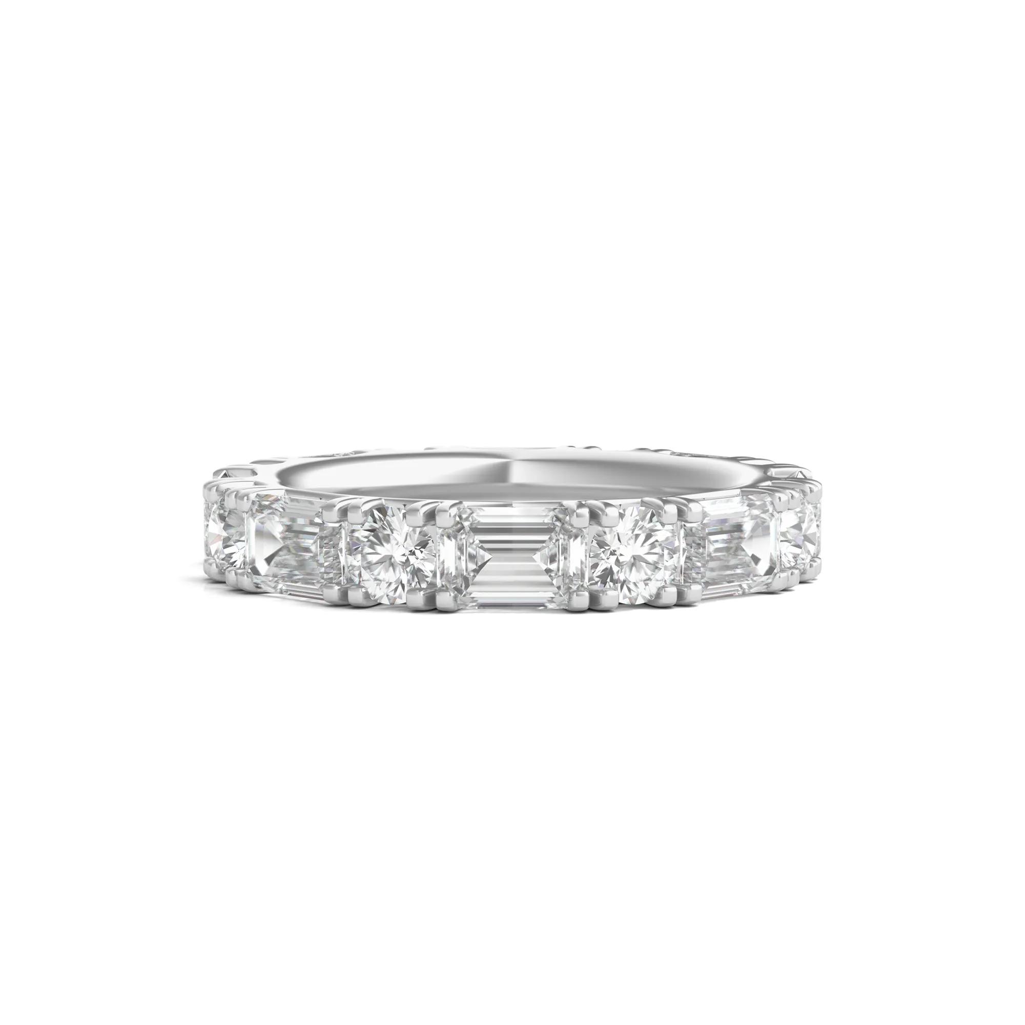 Round and Emerald-Cut Diamond Eternity Band