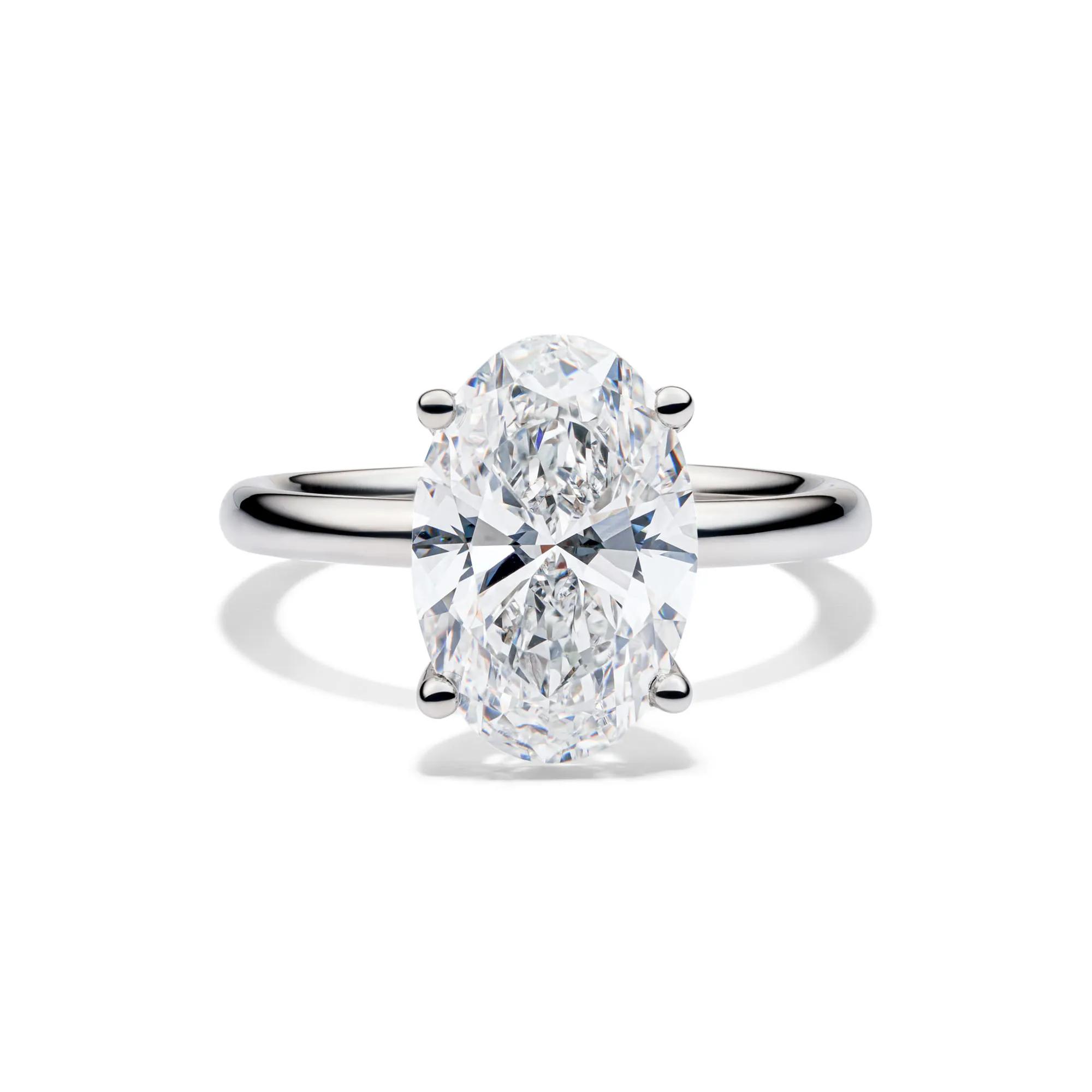 Helzberg Lab Grown Diamonds Lab Grown Diamond Solitaire Oval Engagement ...