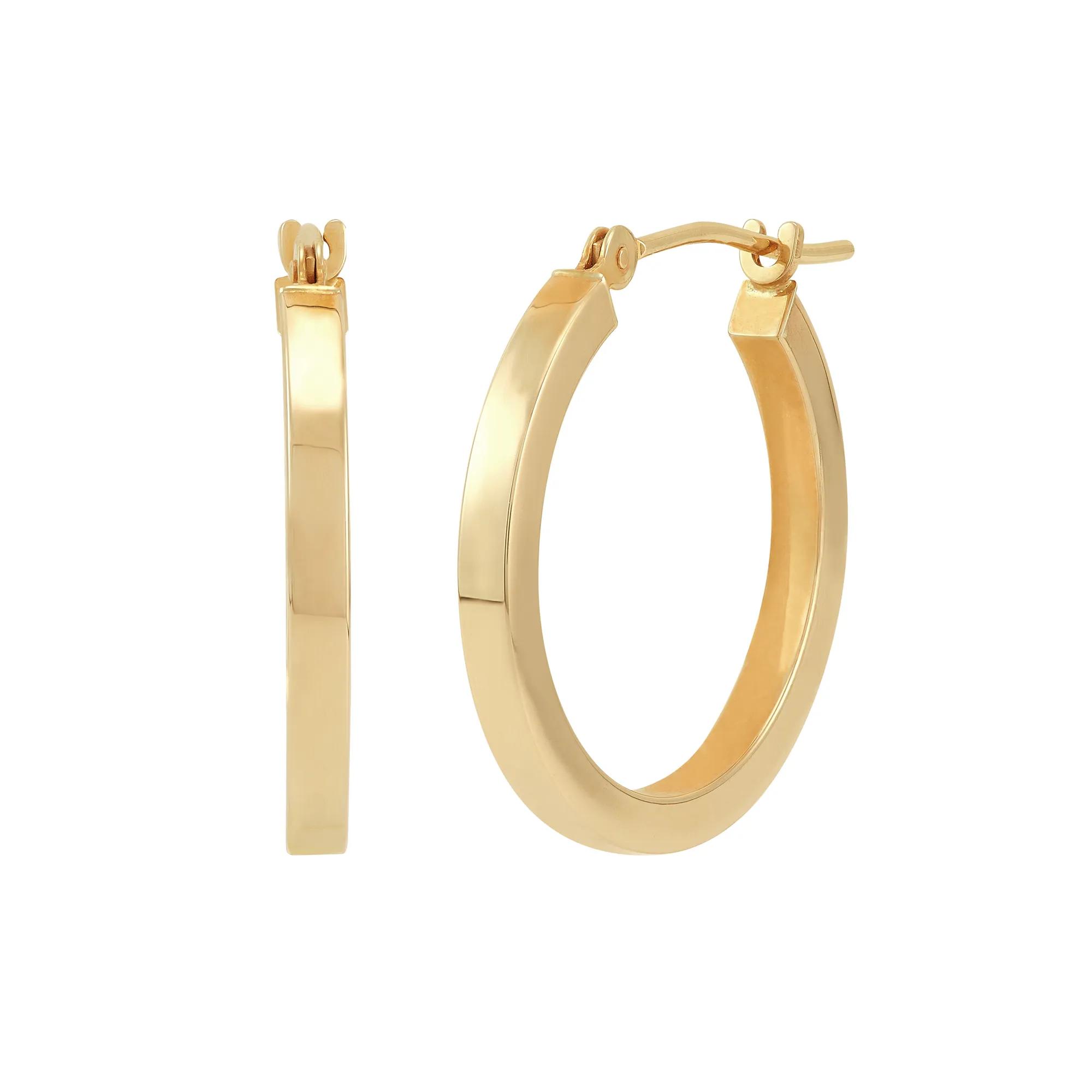 Polished Hoop Earrings in 14K Gold