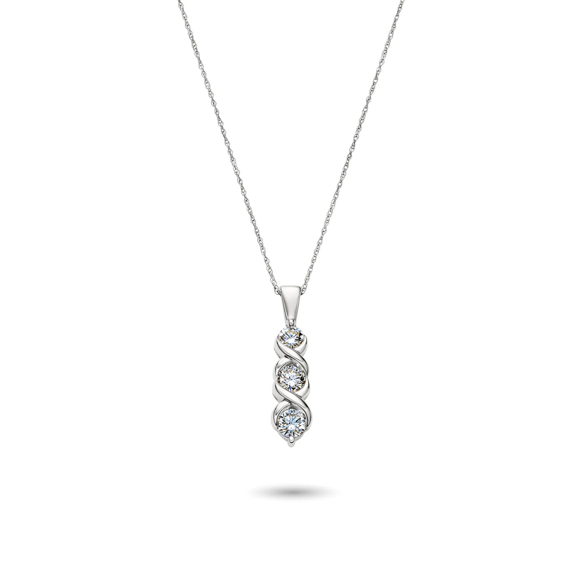 Lab Grown Diamond Three-Stone Pendant