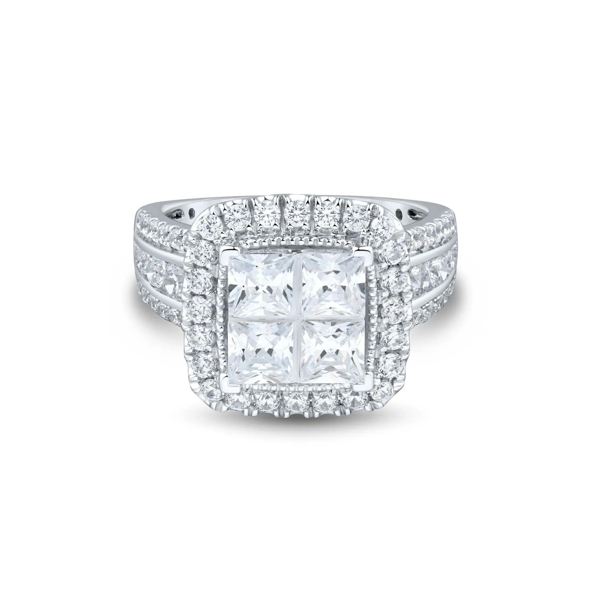Lab Grown Diamond Composite Engagement Ring in 10K White Gold (3 ct. tw.)