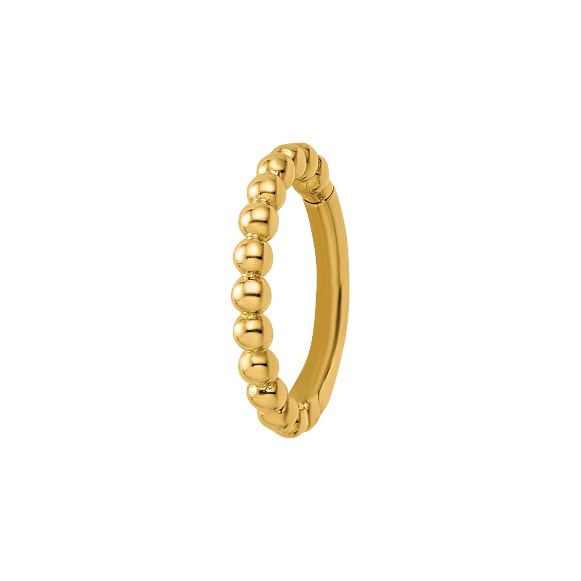 Beaded Cartilage Ring in 14K Yellow Gold, 14 Gauge