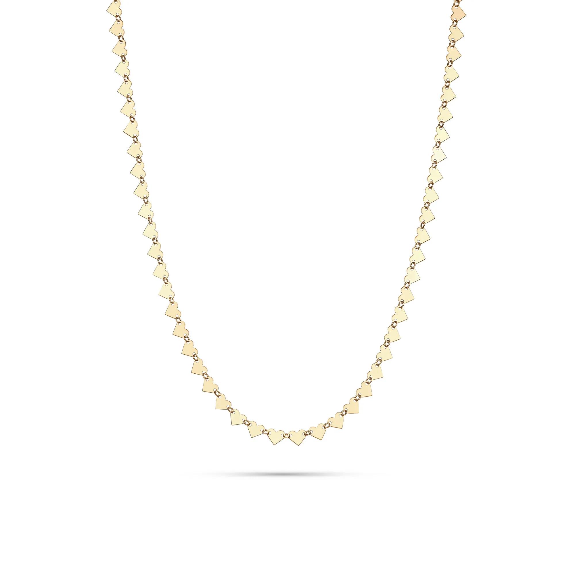 Heart Link Chain Necklace in 10K Yellow Gold