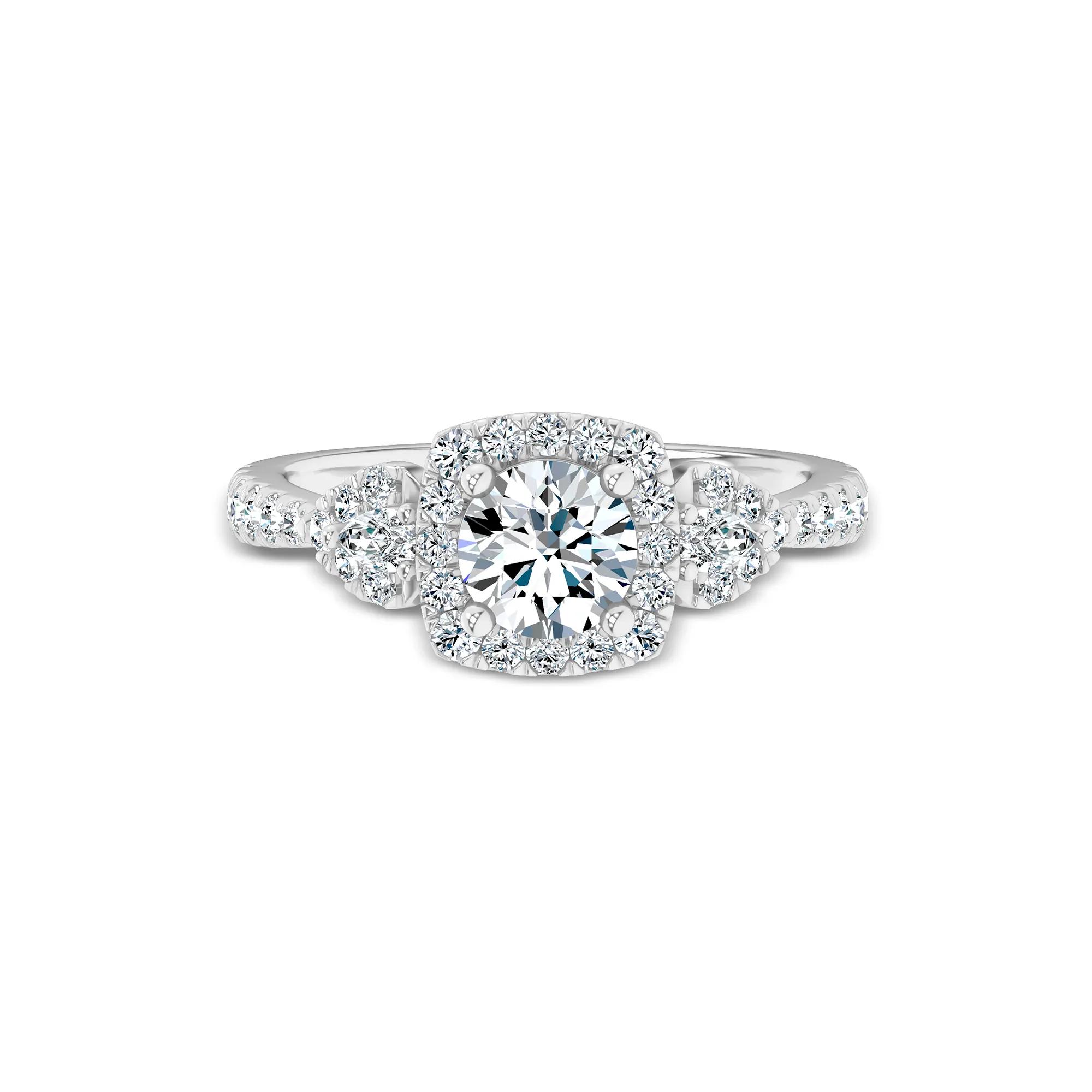 Helzberg Lab Grown Diamonds Round Engagement Ring in 14K Gold (1 ct. tw.)