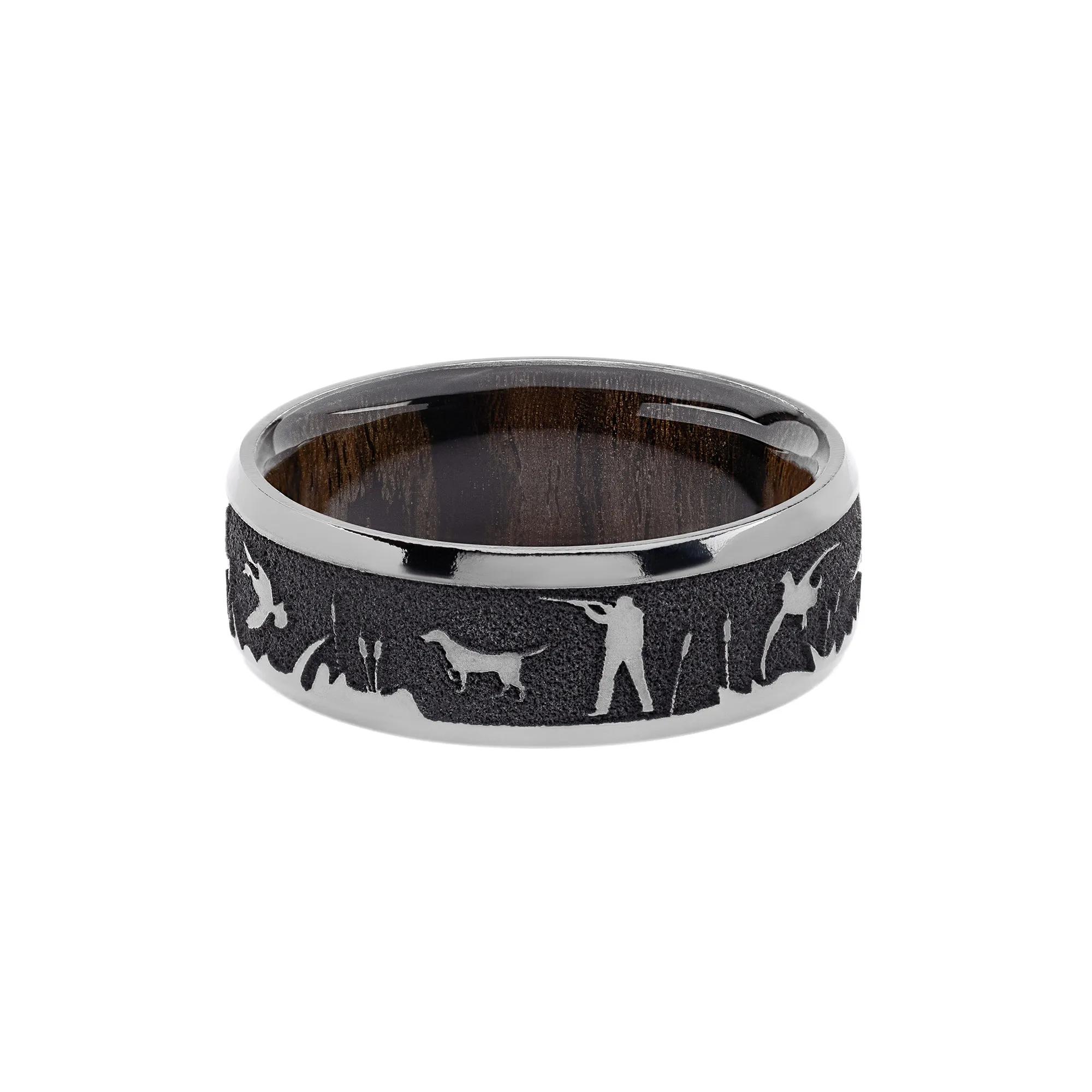 Lashbrook® Men's Duck Hunt Band in Titanium and Cocobolo Hardwood, 8MM
