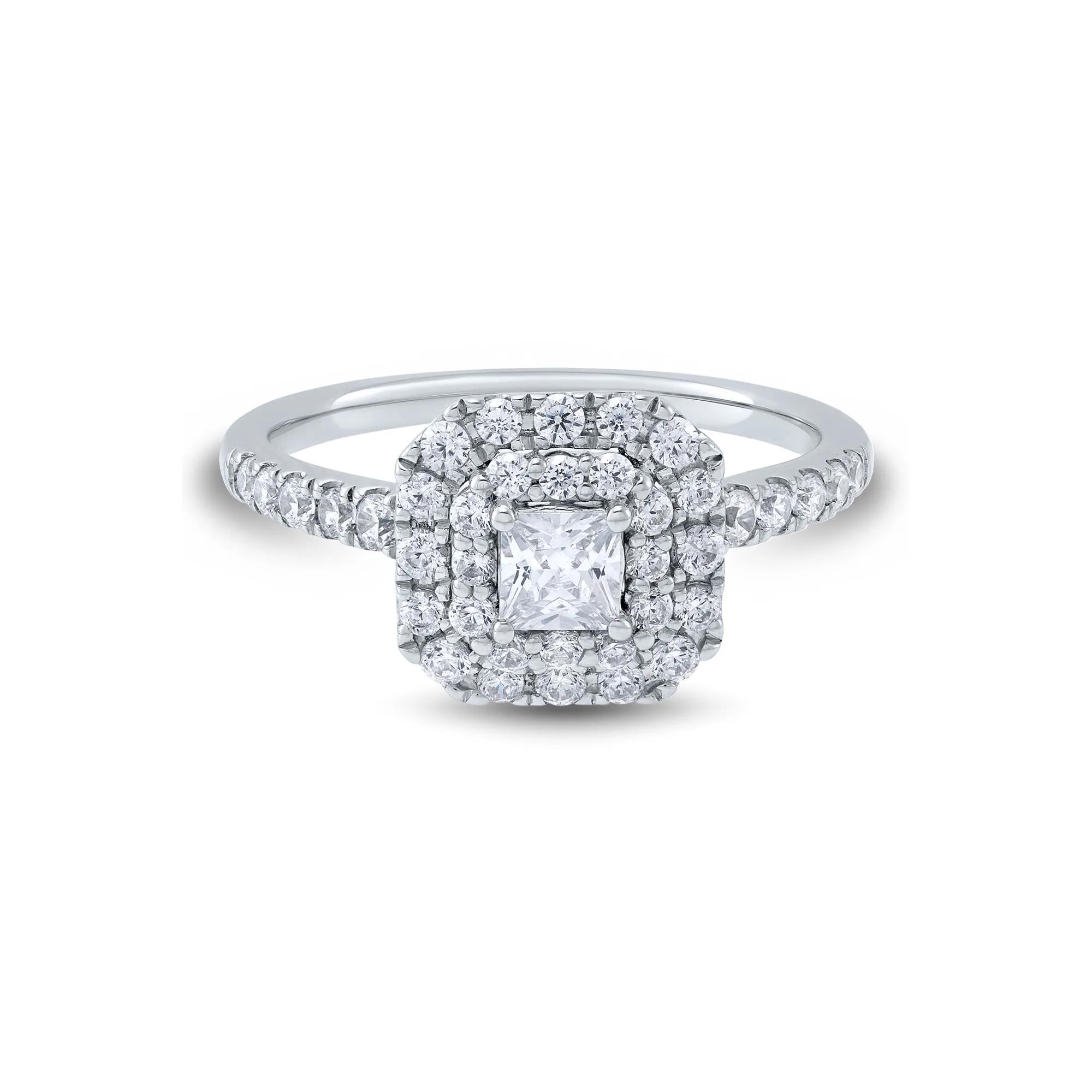Helzberg Signature Diamond Halo Engagement Ring