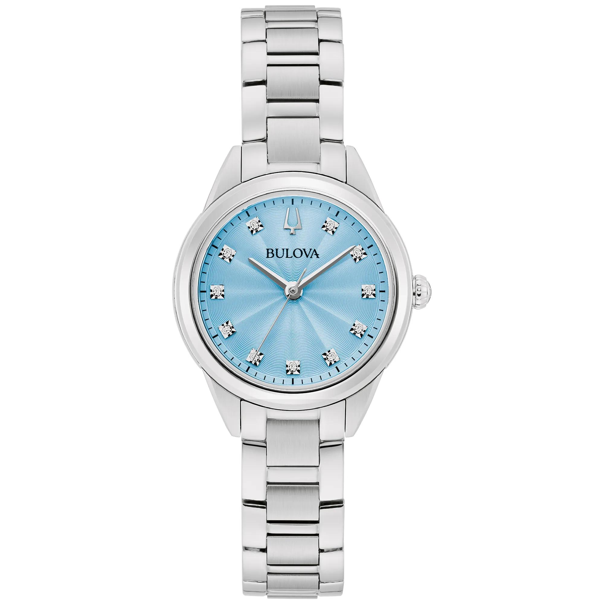 Bulova® Ladies' Sutton Watch With Blue Dial and in Stainless Steel.