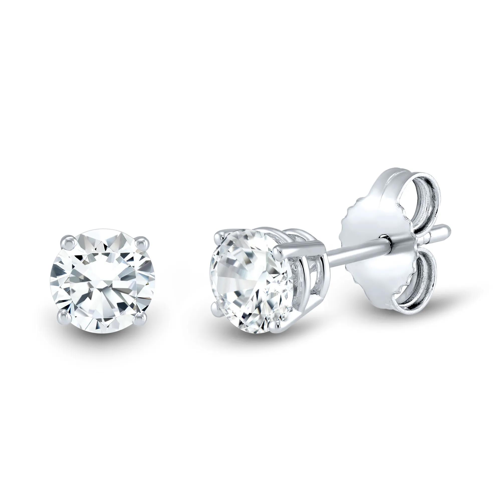Prima Diamond Round Solitaire Stud Earrings