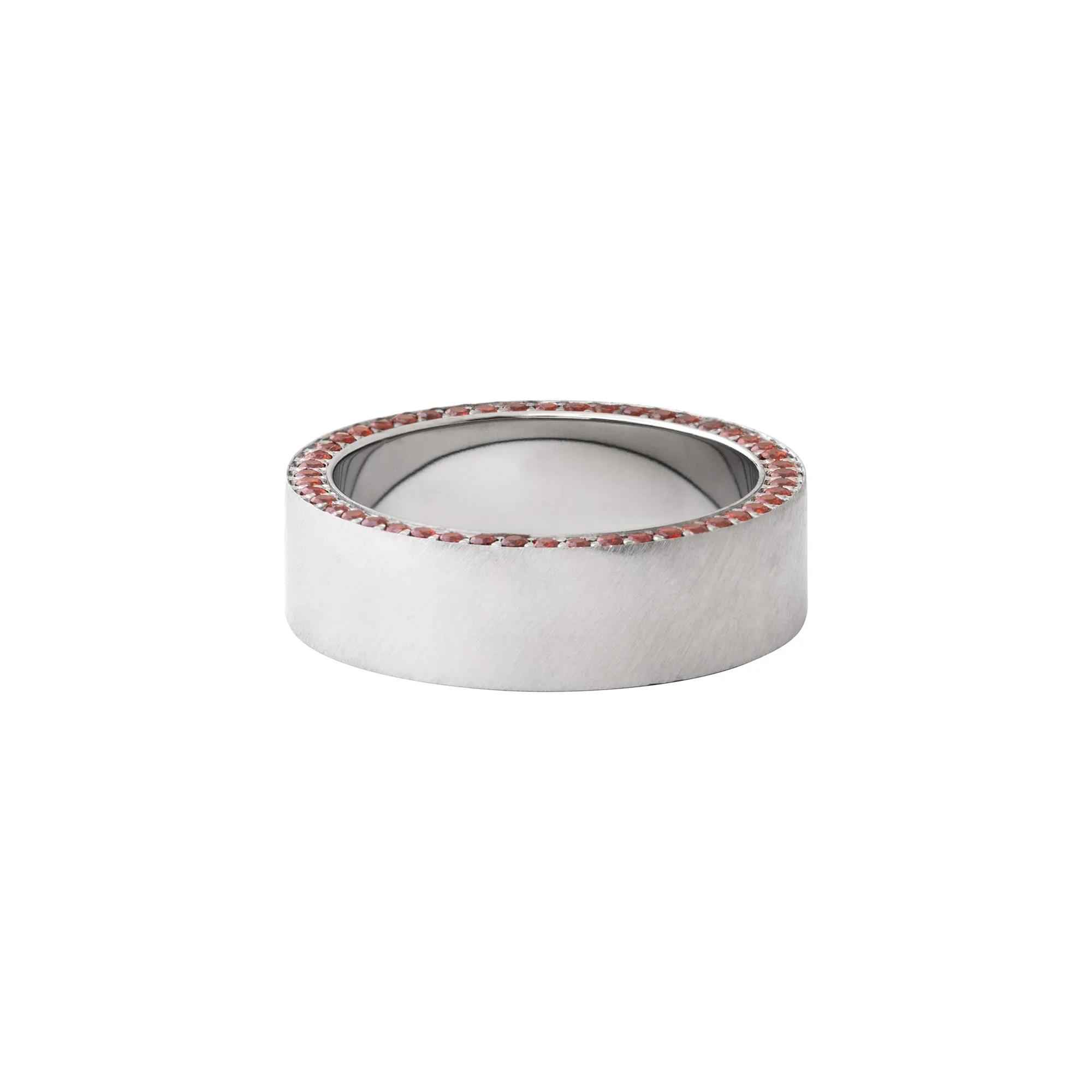Lashbrook® Men’s Ruby Eternity Band in 14K White Gold