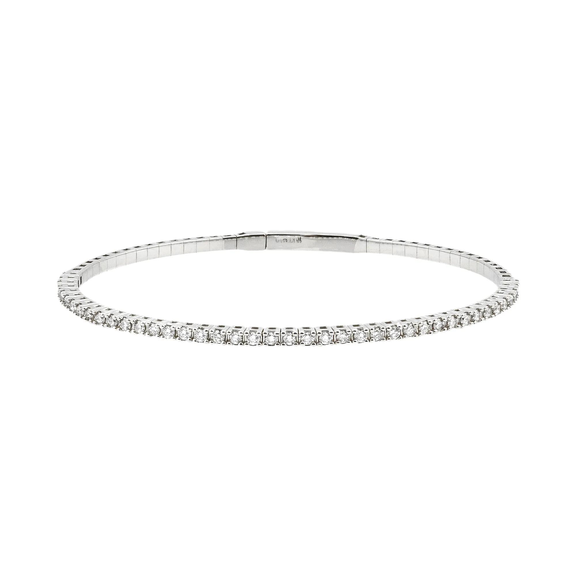 Diamond Flex Bangle Bracelet in 10K White Gold (1 1/2 ct. tw.)
