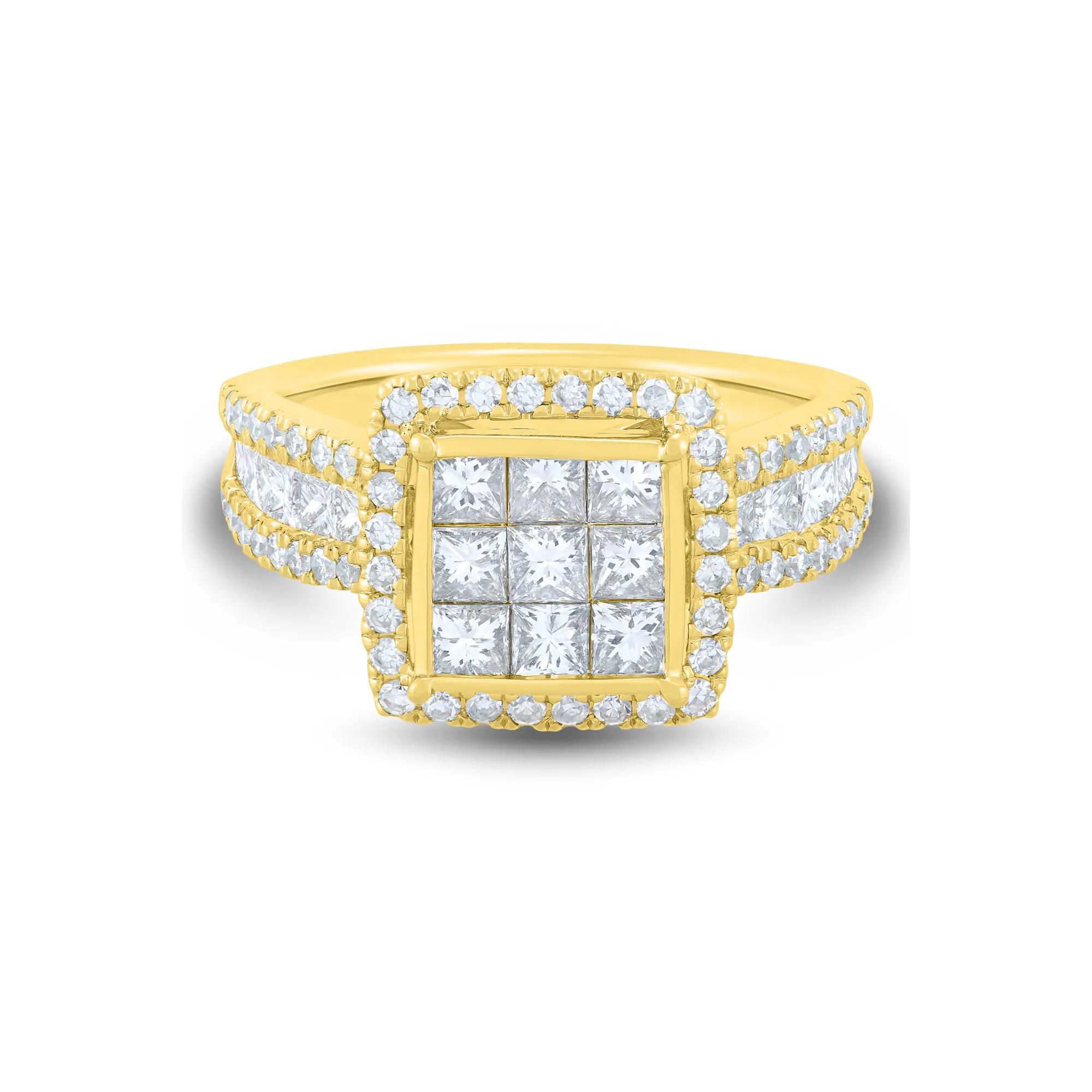 Composite Diamond Engagement Ring in 10K Yellow Gold