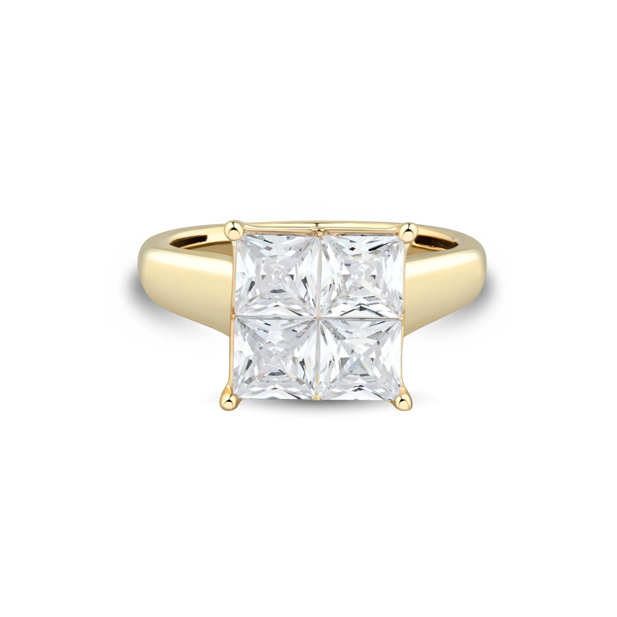 Lab Grown Diamond Composite Engagement Ring in 10K Yellow Gold (3 ct. tw.)