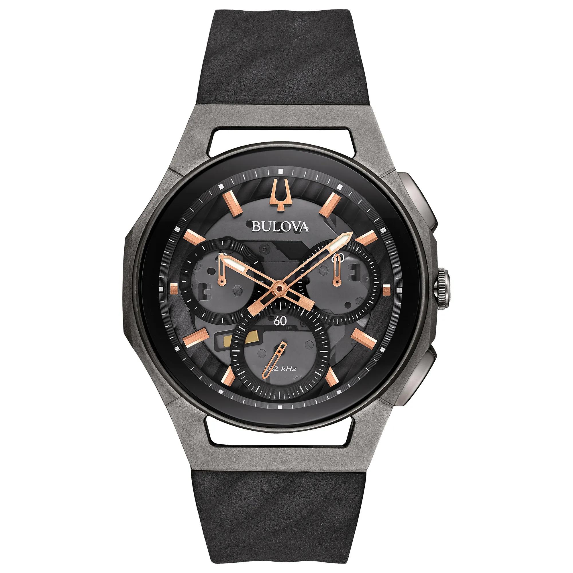 Bulova® Men's CURV Watch With Black Rubber Strap
