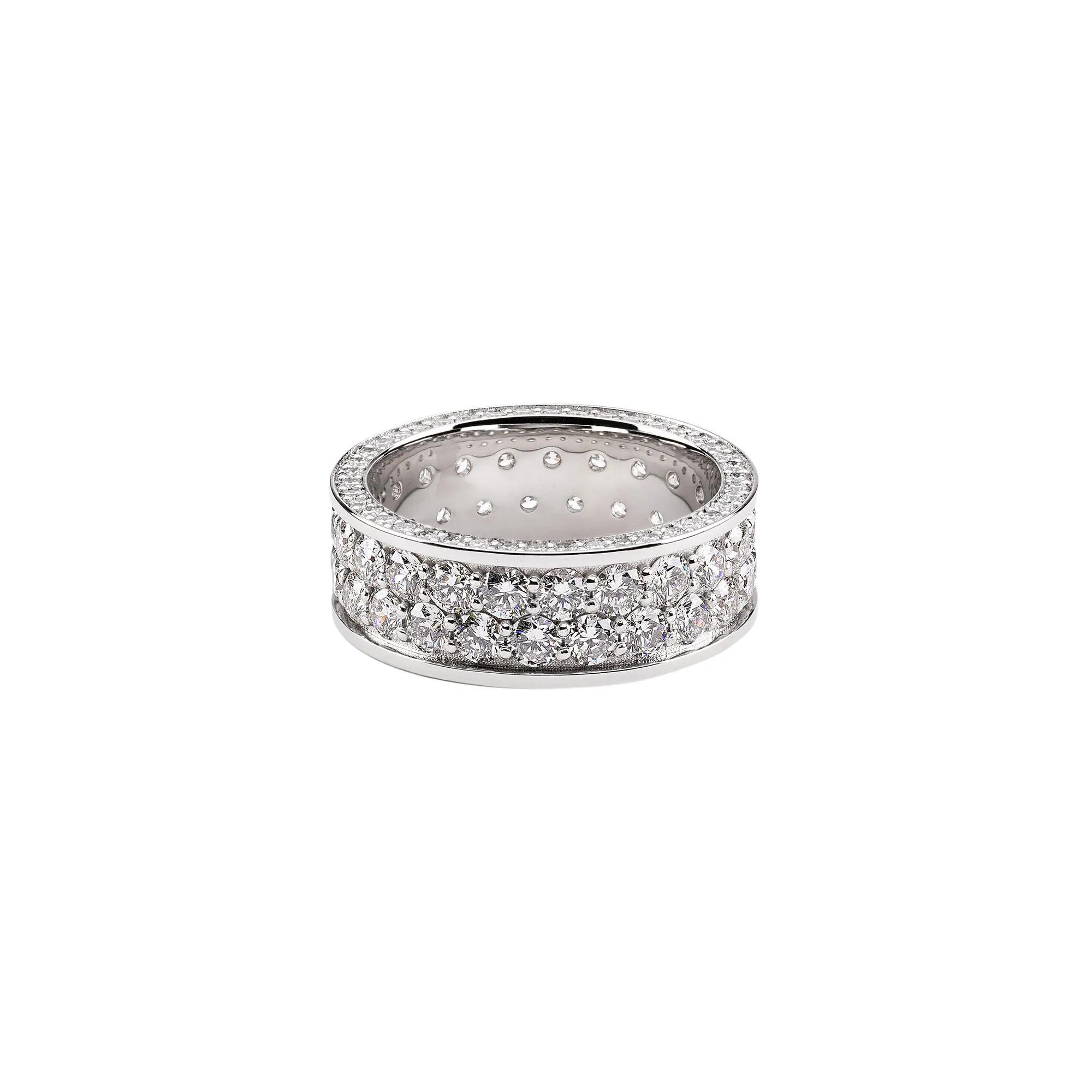 Explore our luxurious 10K white gold eternity band adorned with ...