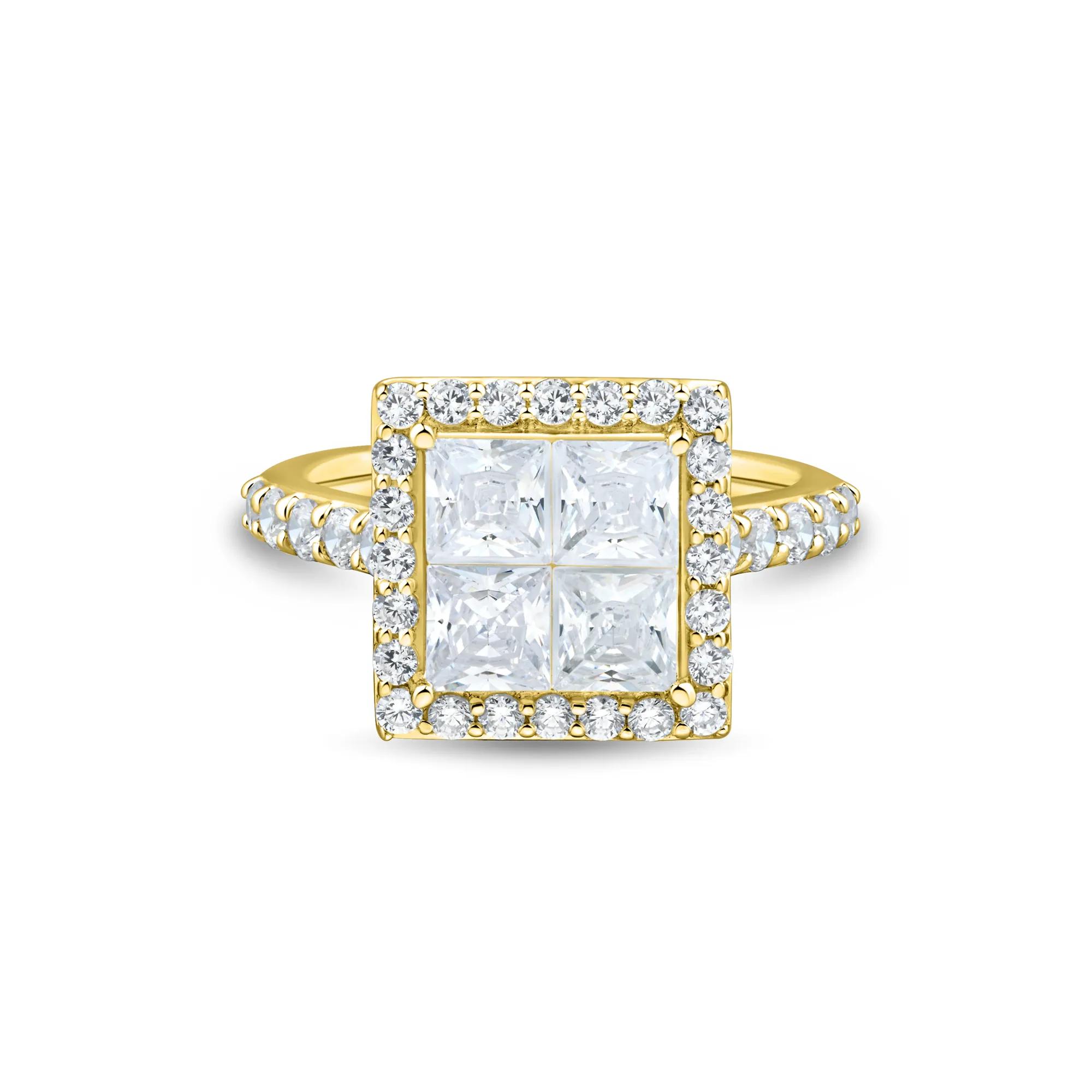 Lab Grown Diamond Composite Center Engagement Ring in 10K Yellow Gold ...