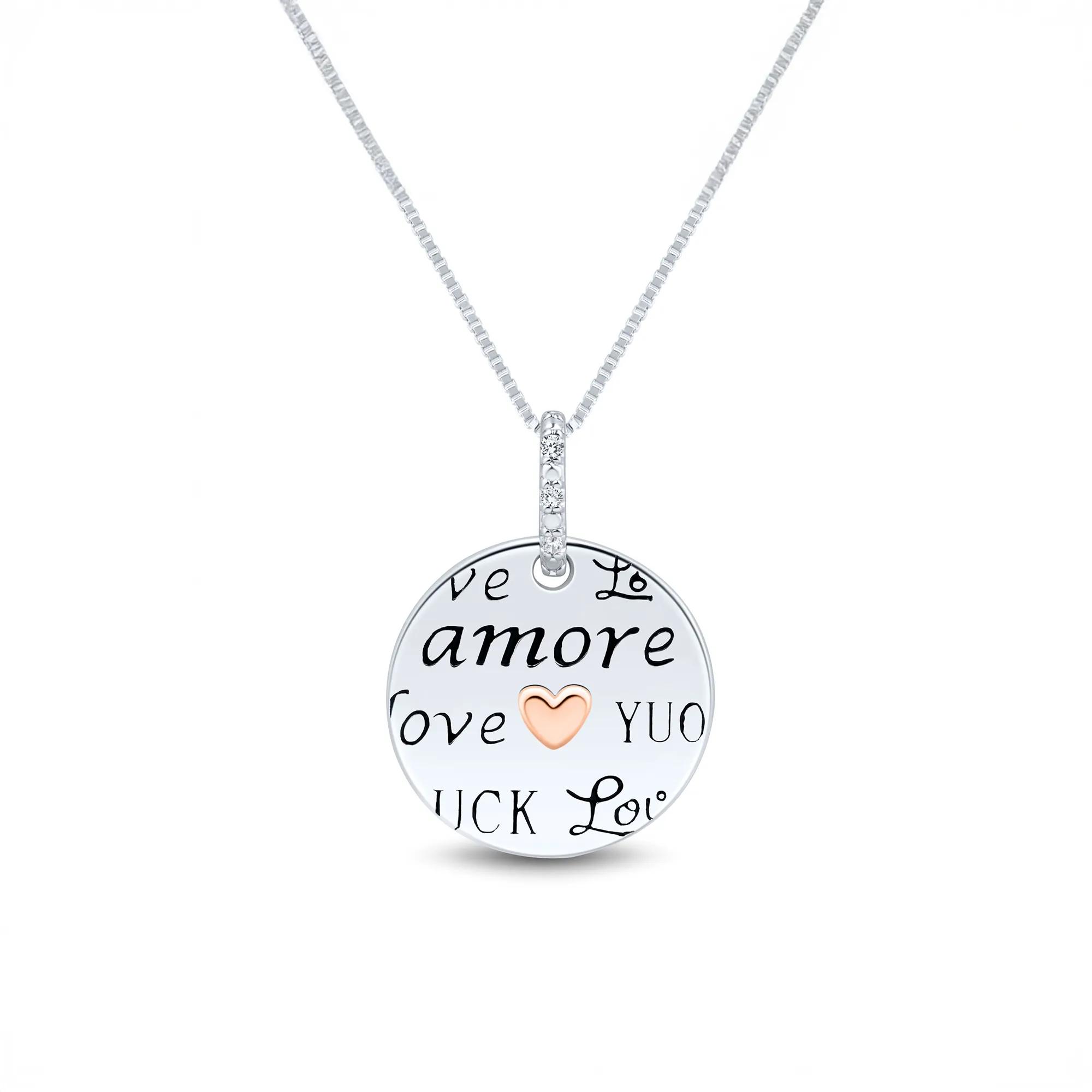 I Am Loved® Diamond Accent Love Medallion Pendant in Sterling Silver ...
