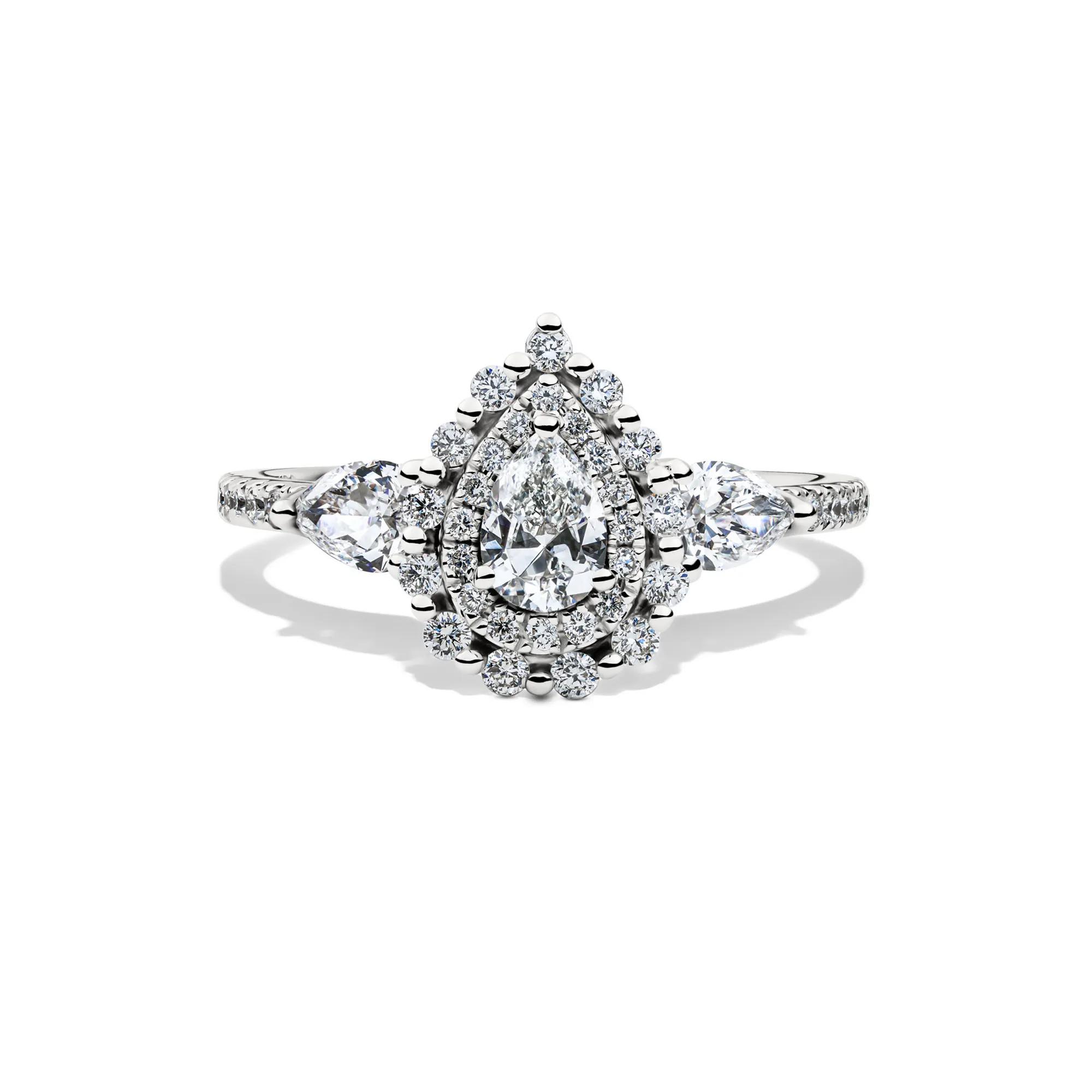Helzberg Signature Diamond Halo Engagement Ring