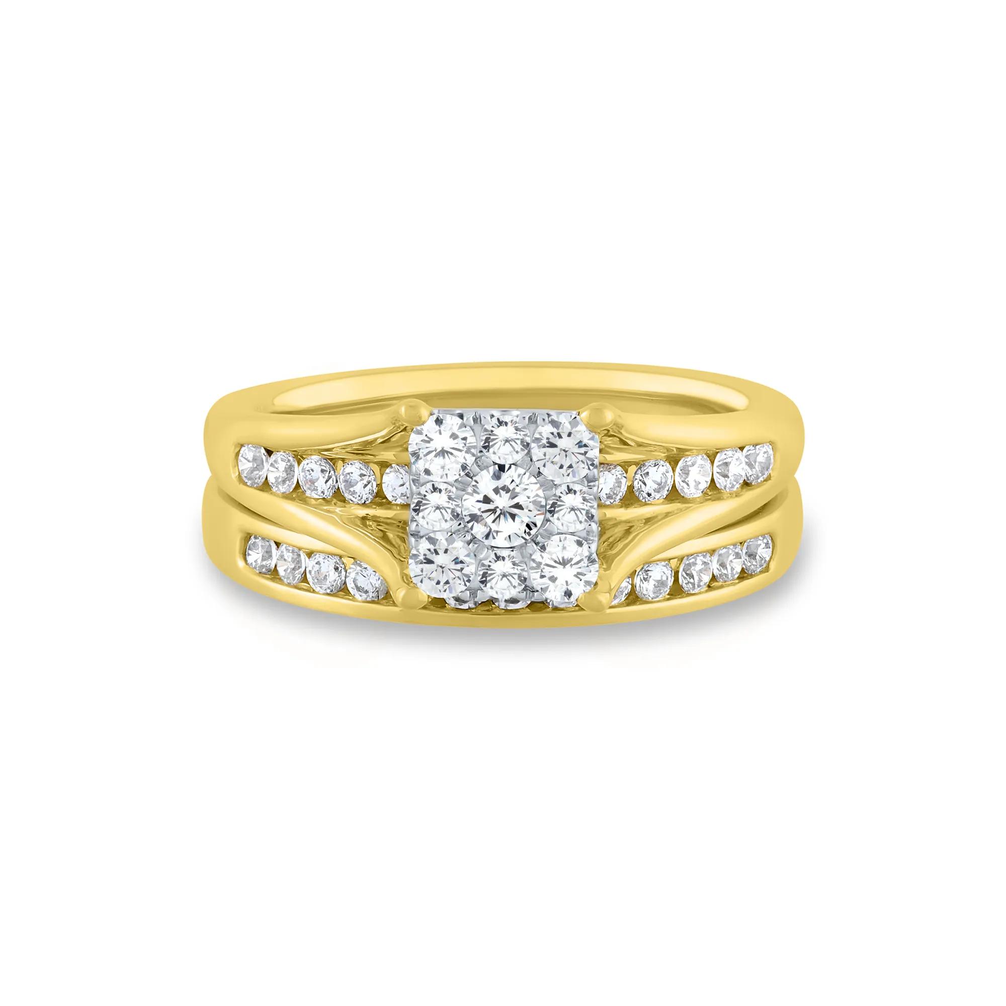 Composite Diamond Engagement Ring Set