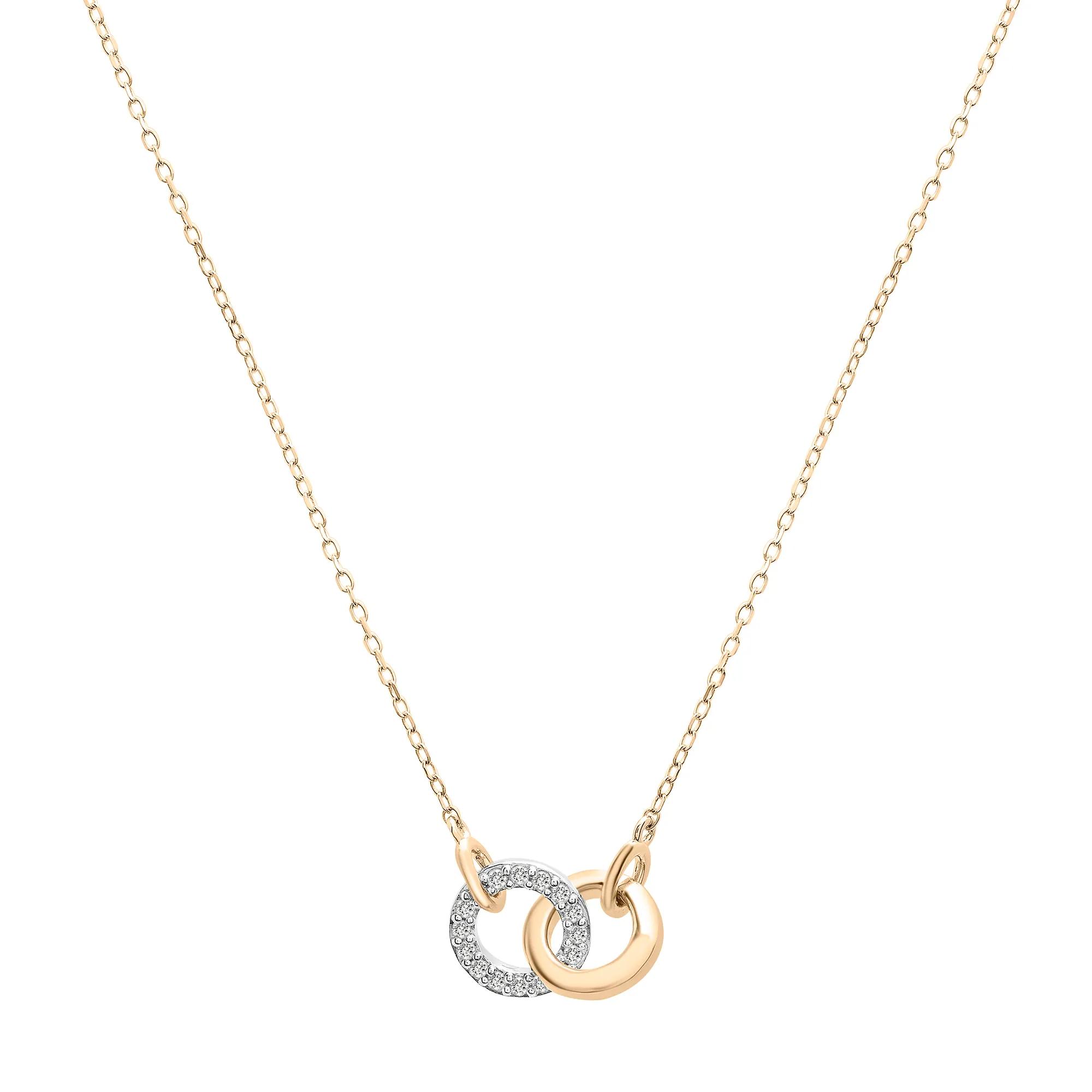 Laure by Aurate Two-Tone Diamond Linked Circle Necklace