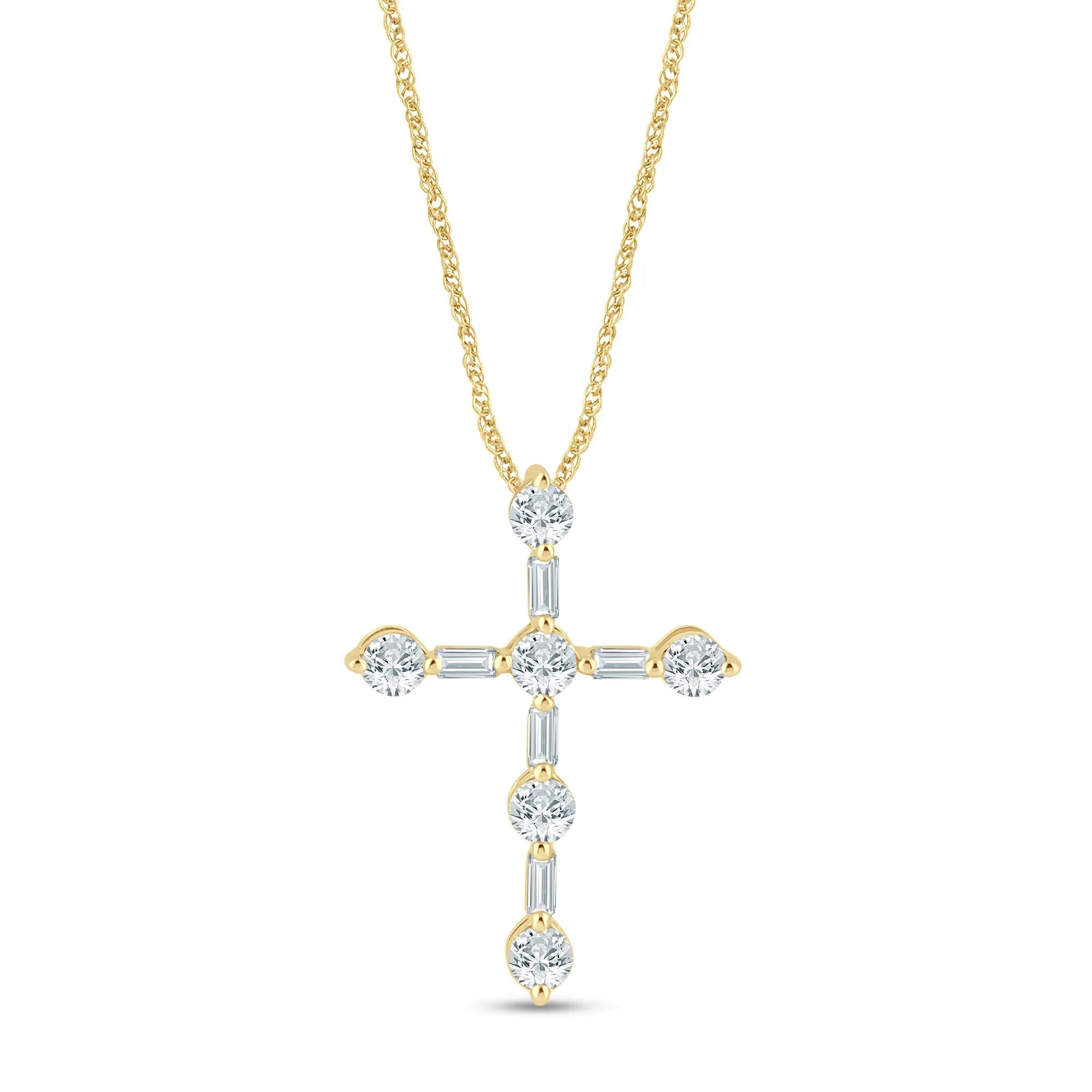 Helzberg Lab Grown Diamonds Diamond Cross Pendant in 14K Gold