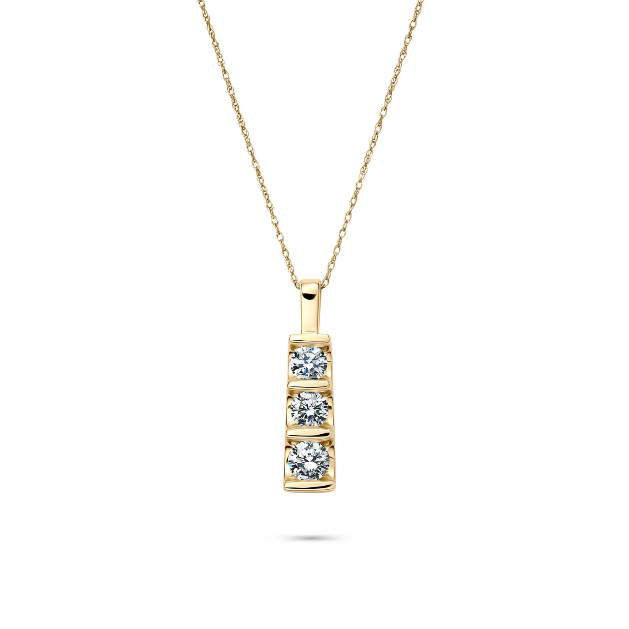 Helzberg Lab Grown Diamonds Lab Grown Diamond Three-Stone Pendant in ...