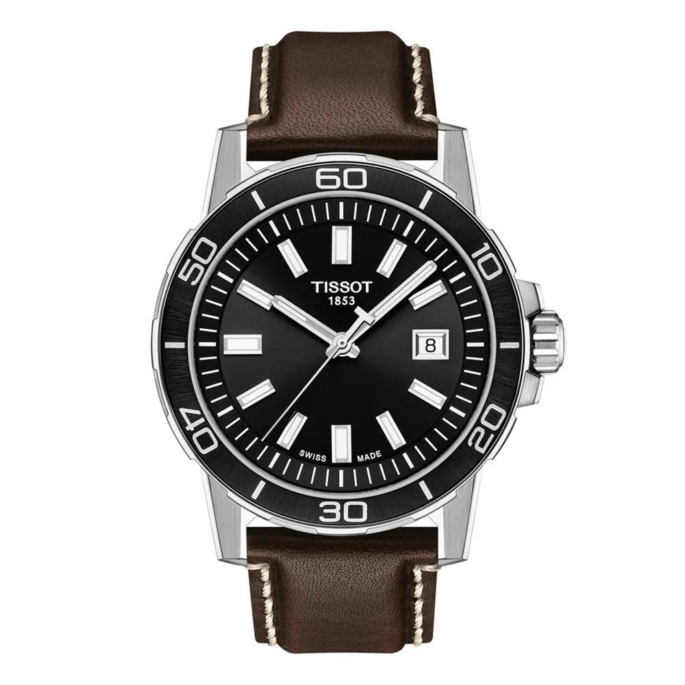 Tissot Black Supersport Chrono Men’s Watch with Leather