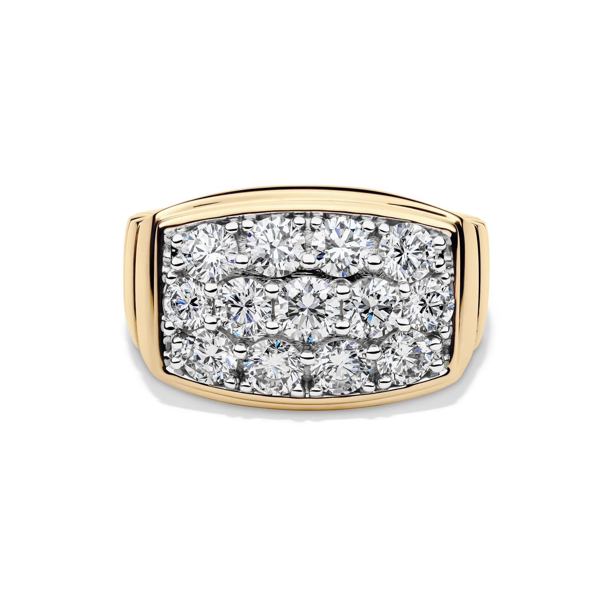 Men's Lab Grown Diamond Ring in 10K Yellow Gold (3 ct. tw.)