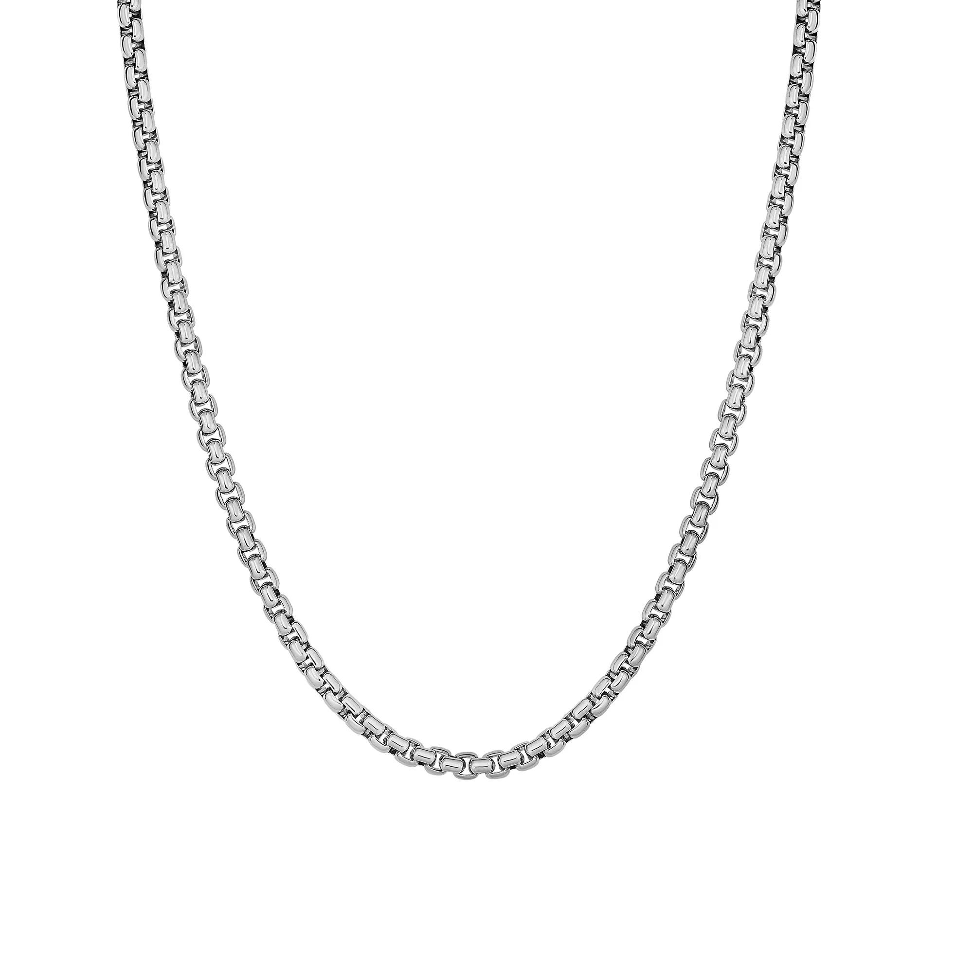Box Chain in Sterling Silver, 3.8MM, 24"