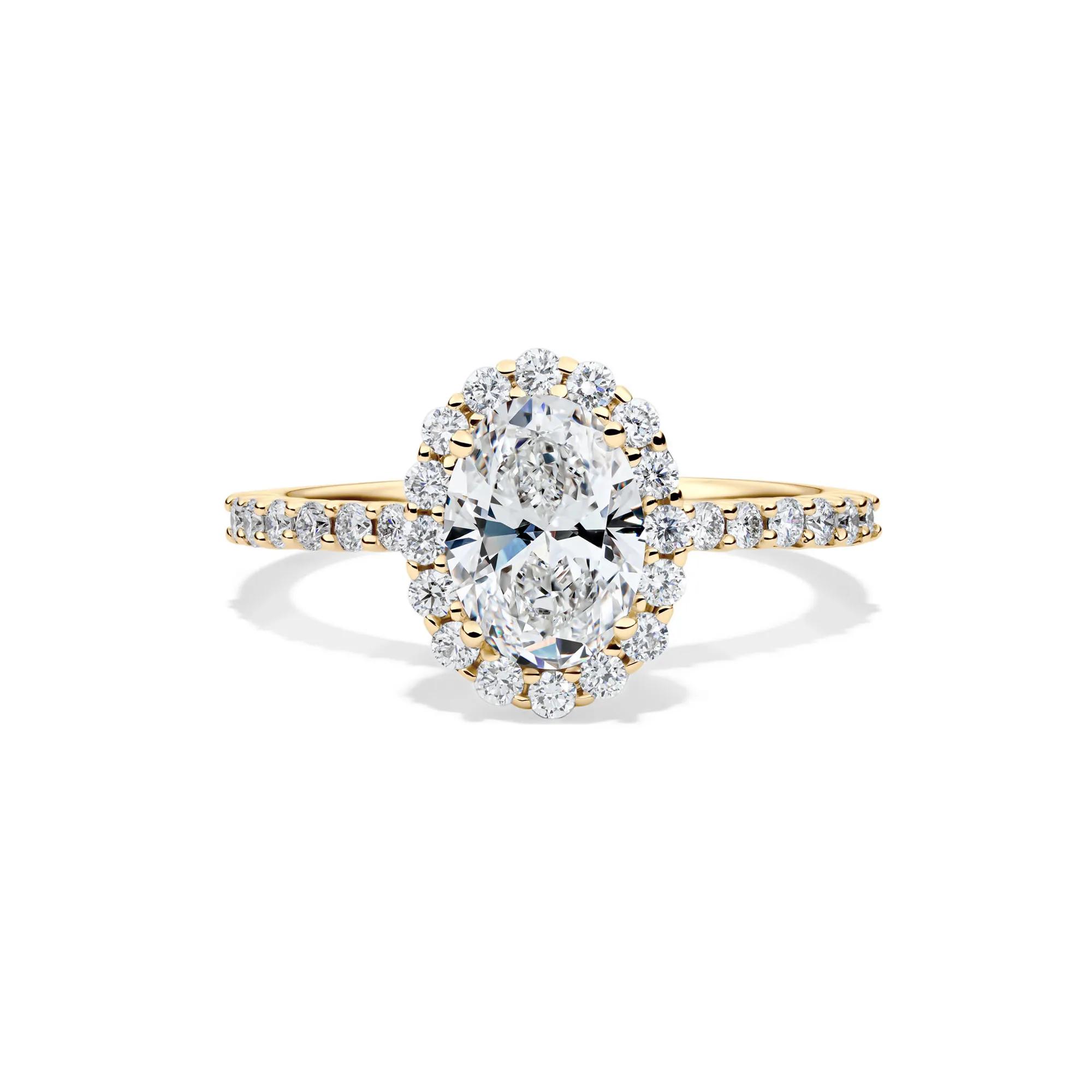 Helzberg Lab Grown Diamonds Lab Grown Diamond Oval Halo Engagement Ring