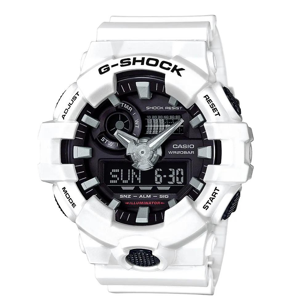 G-SHOCK GA-700 Analog-Digital Men’s Watch in White Resin