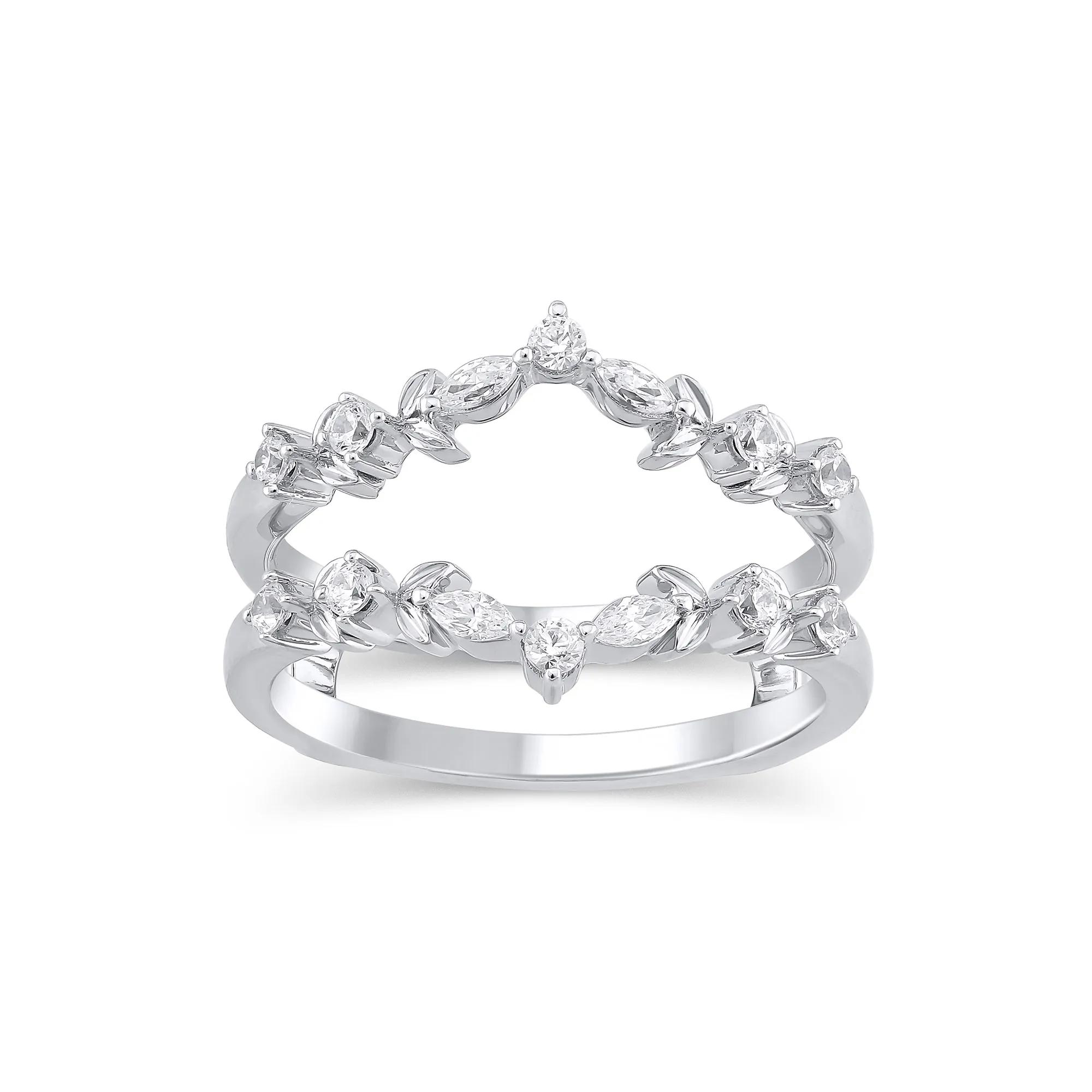 Lab Grown Diamond Round & Marquise Ring Insert in 14K Gold