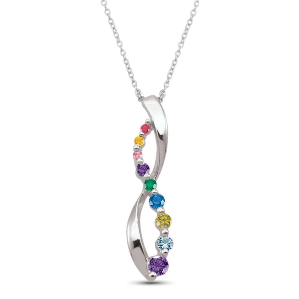 Custom Gemstone Infinity Pendant (1-9 Stones)